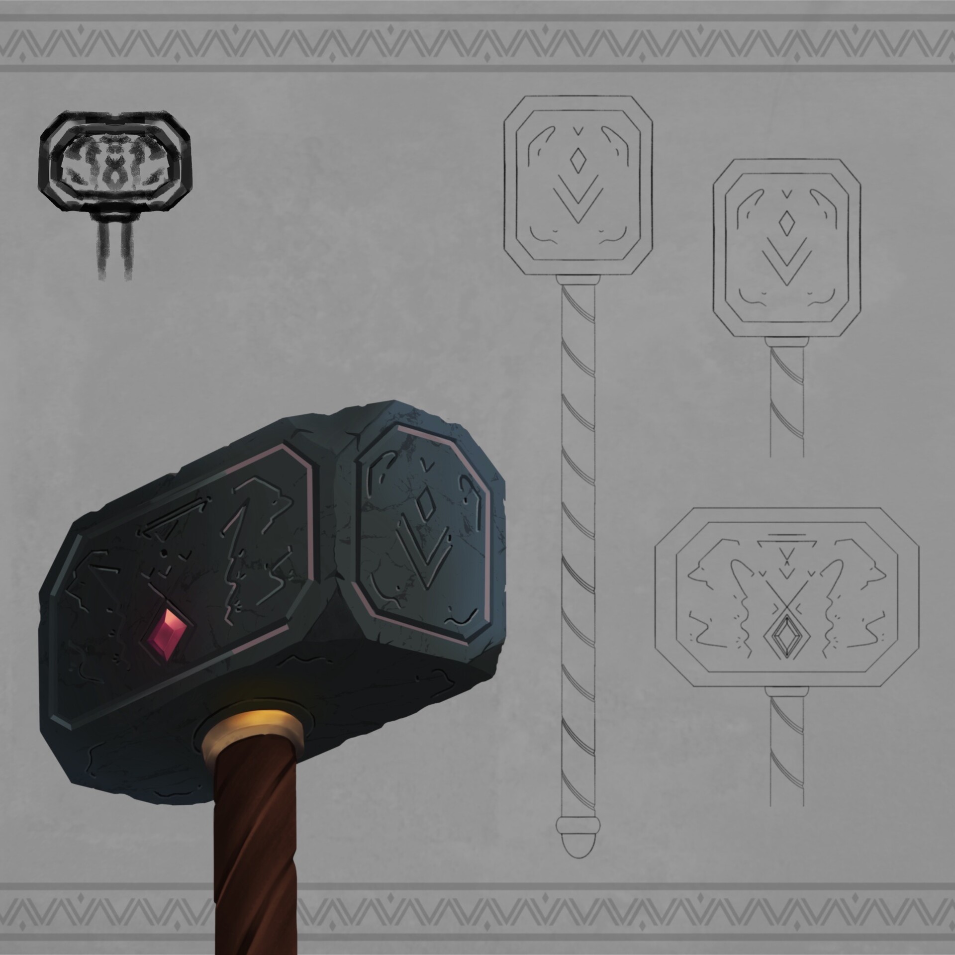 ArtStation - Stone WarHammer