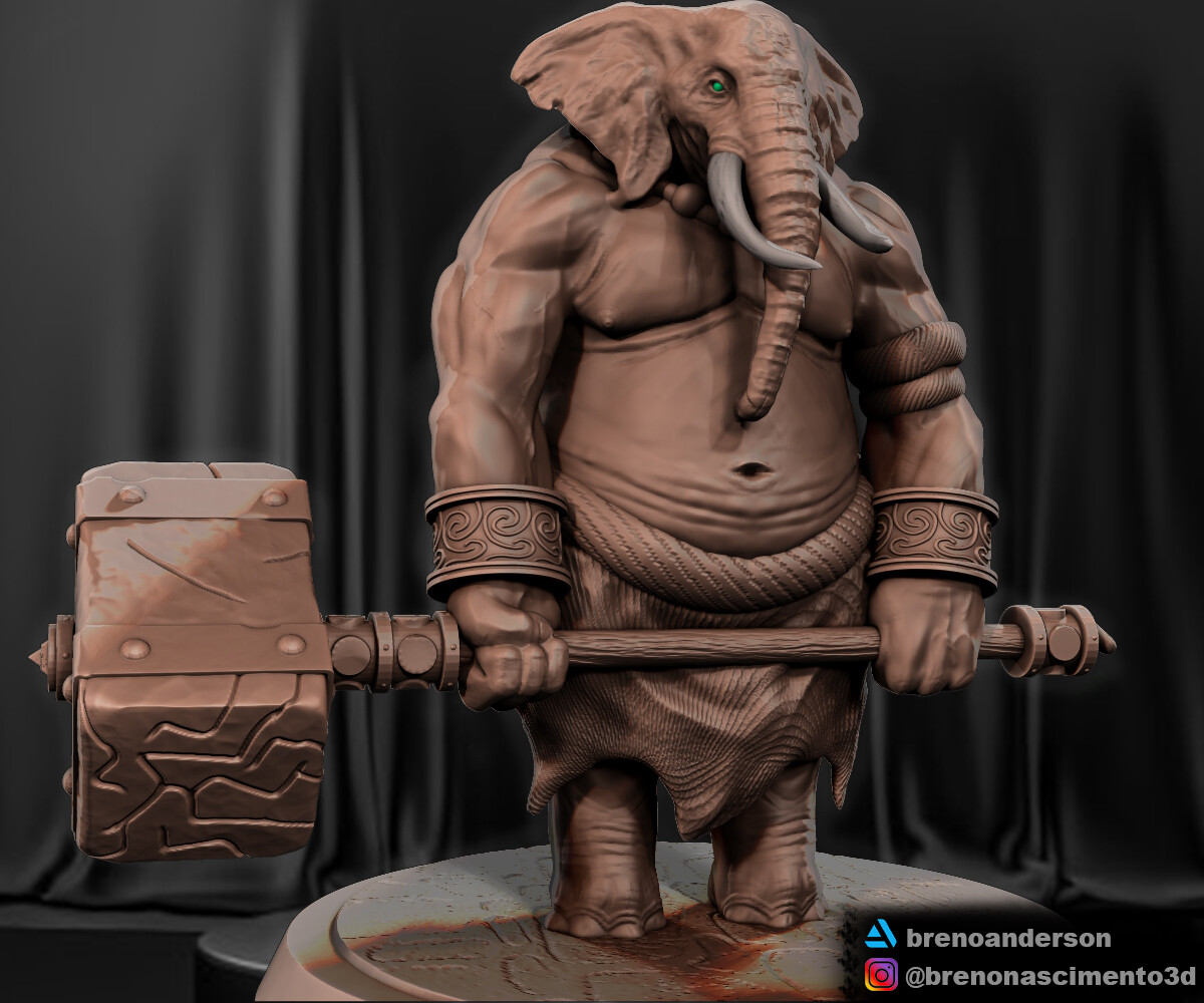 ArtStation - Loxodont Warrior Miniature