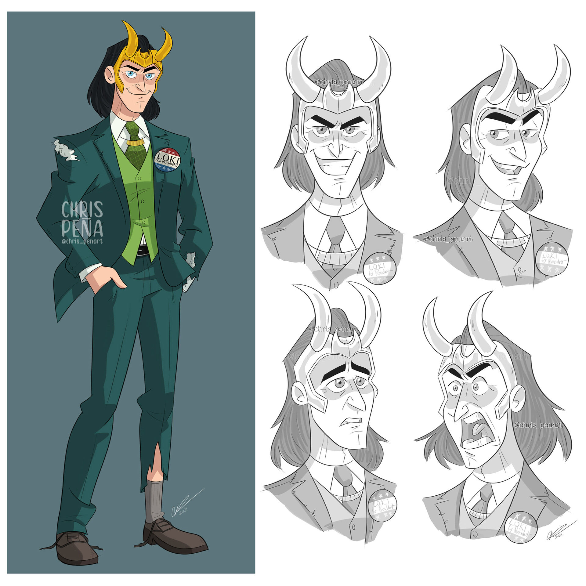 Loki Full Body Drawing