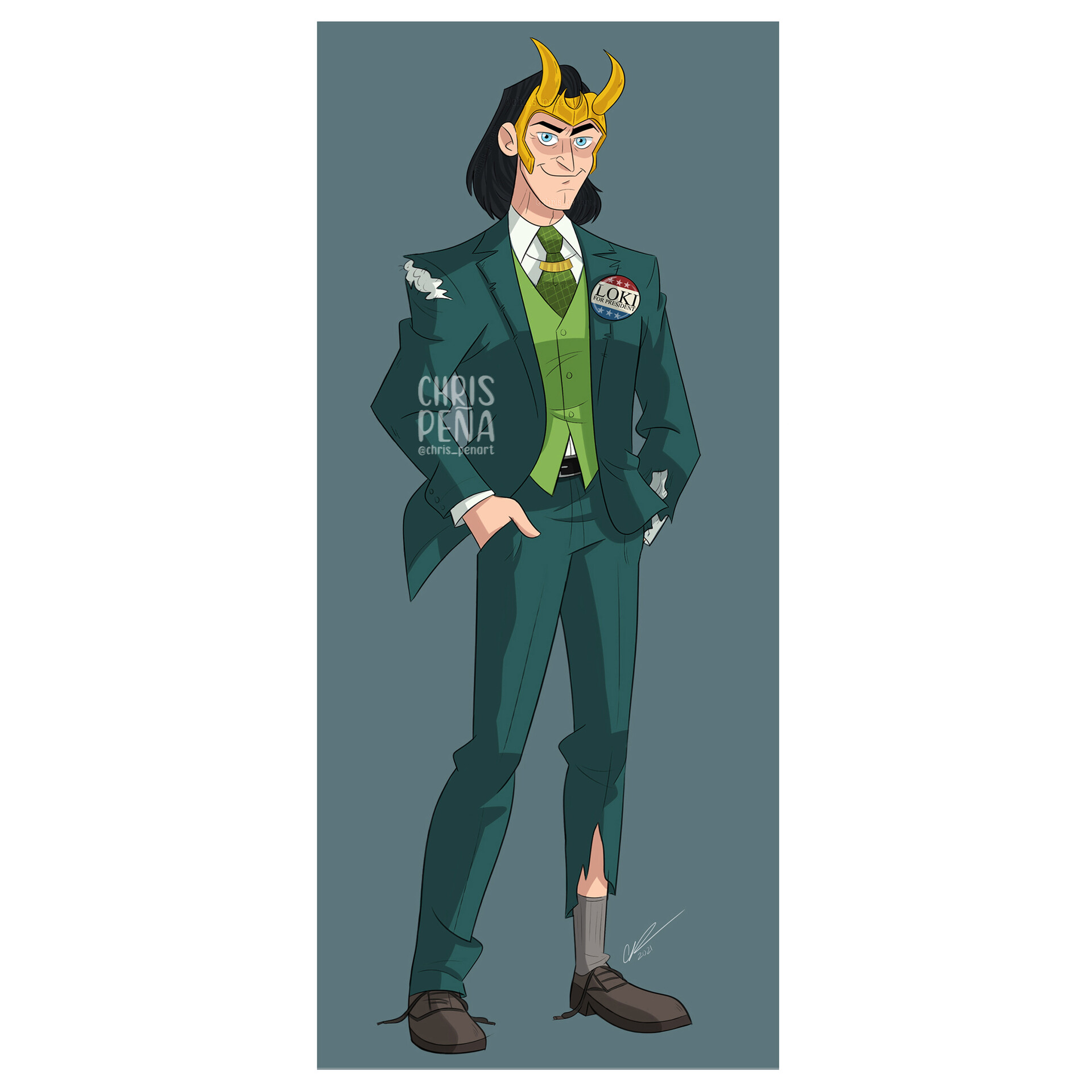 Loki Full Body Drawing