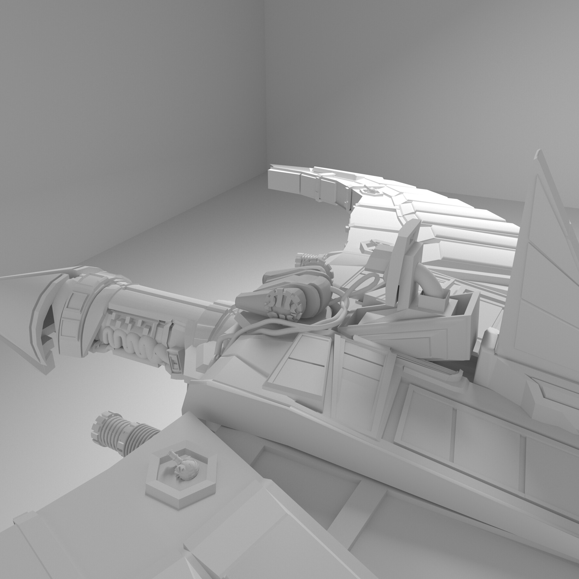 ArtStation - 3d modelling with rendering space ship