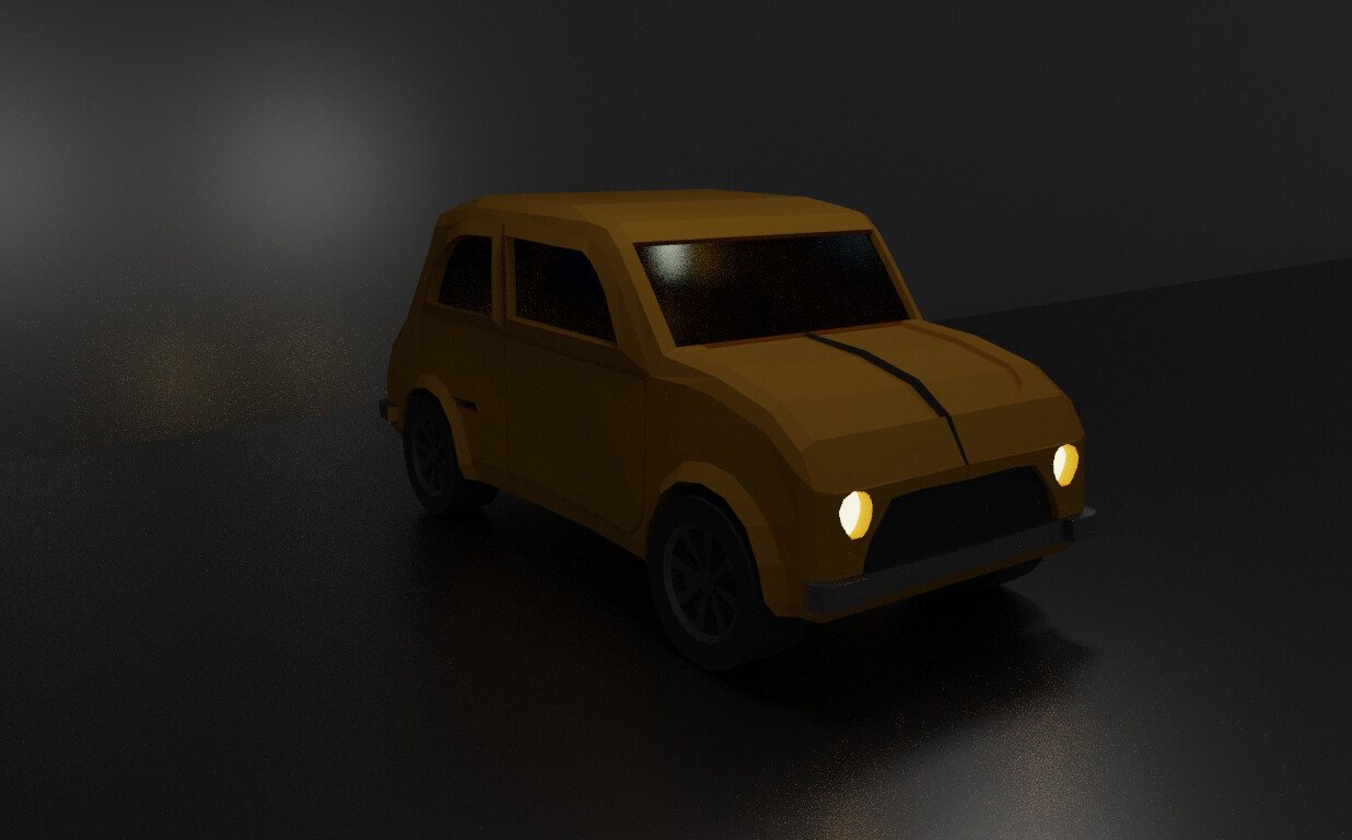 ArtStation - Low poly classic car rendered with cycles