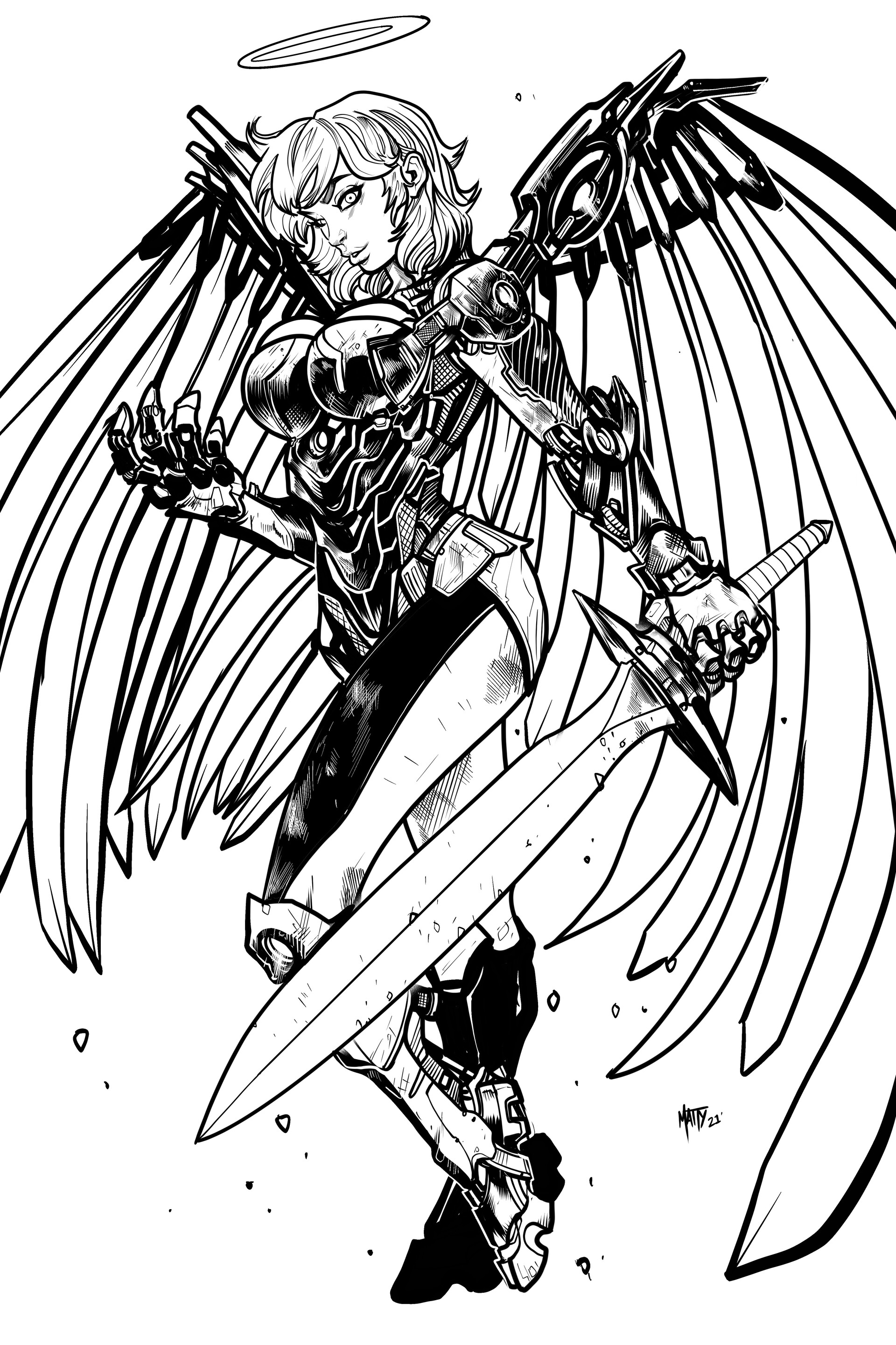 ArtStation - angel/lady/bionicbirdthing