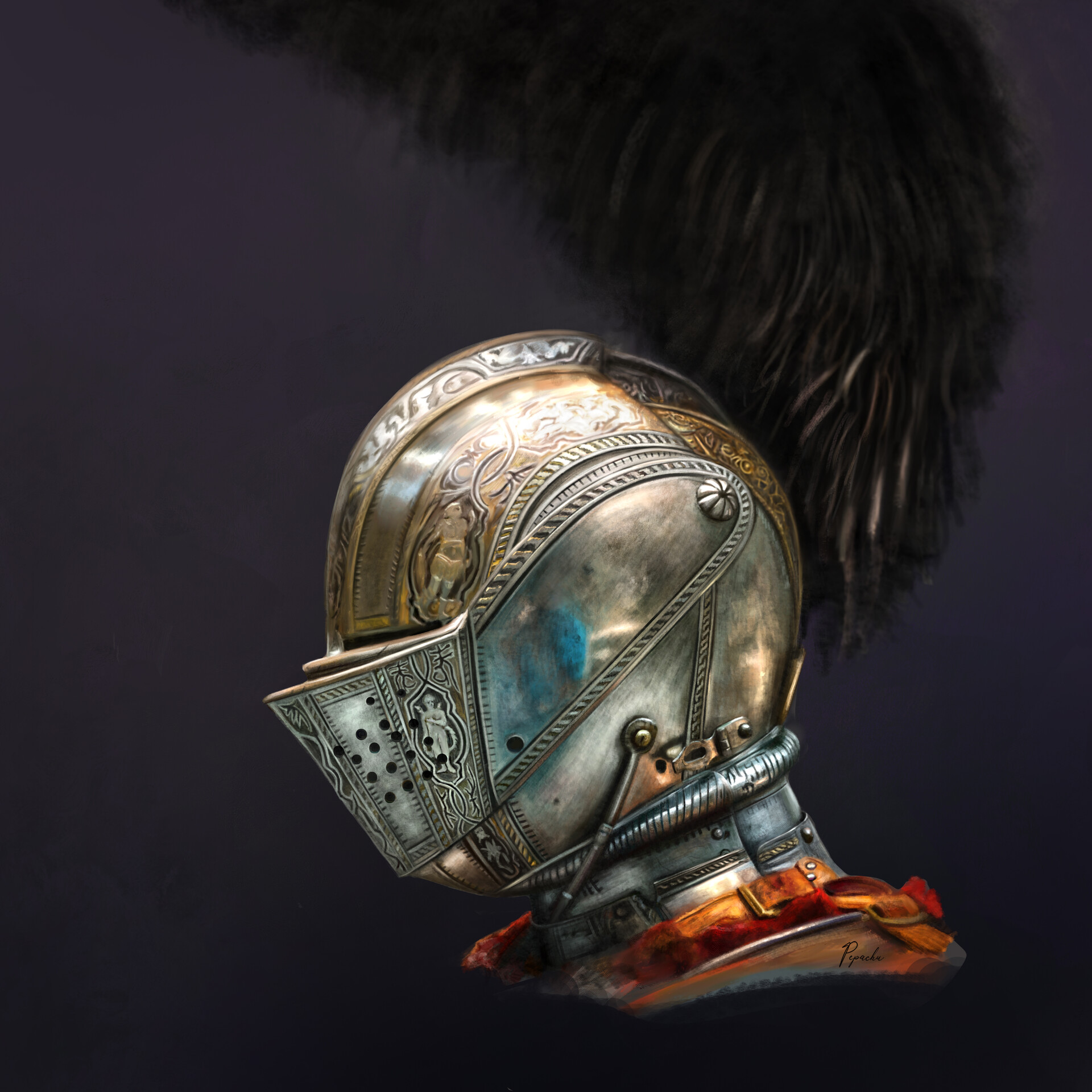 ArtStation - Medieval plate Helmet