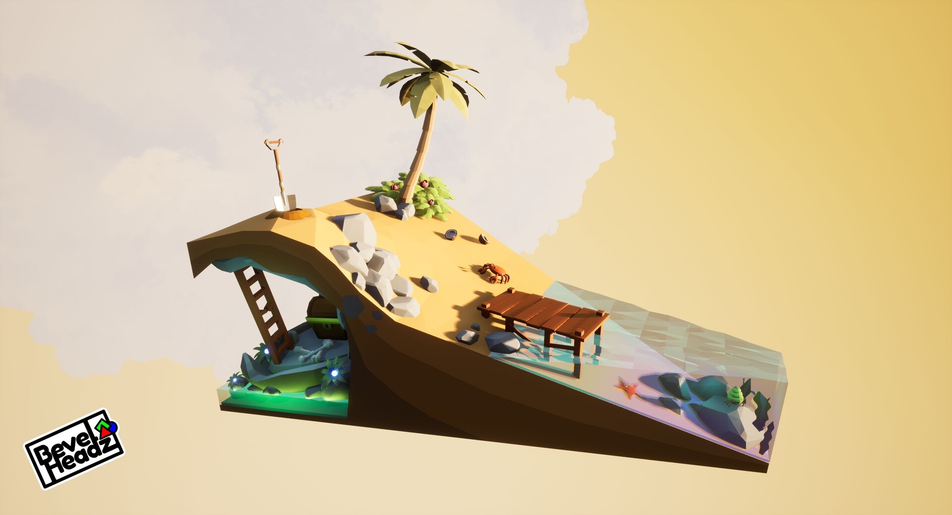 ArtStation - Low poly slice - Pirate Beach