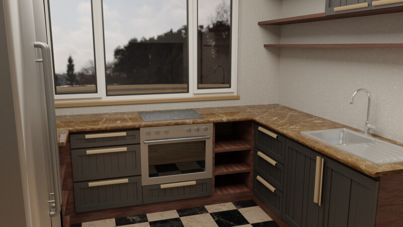 ArtStation - Modular Kitchen render