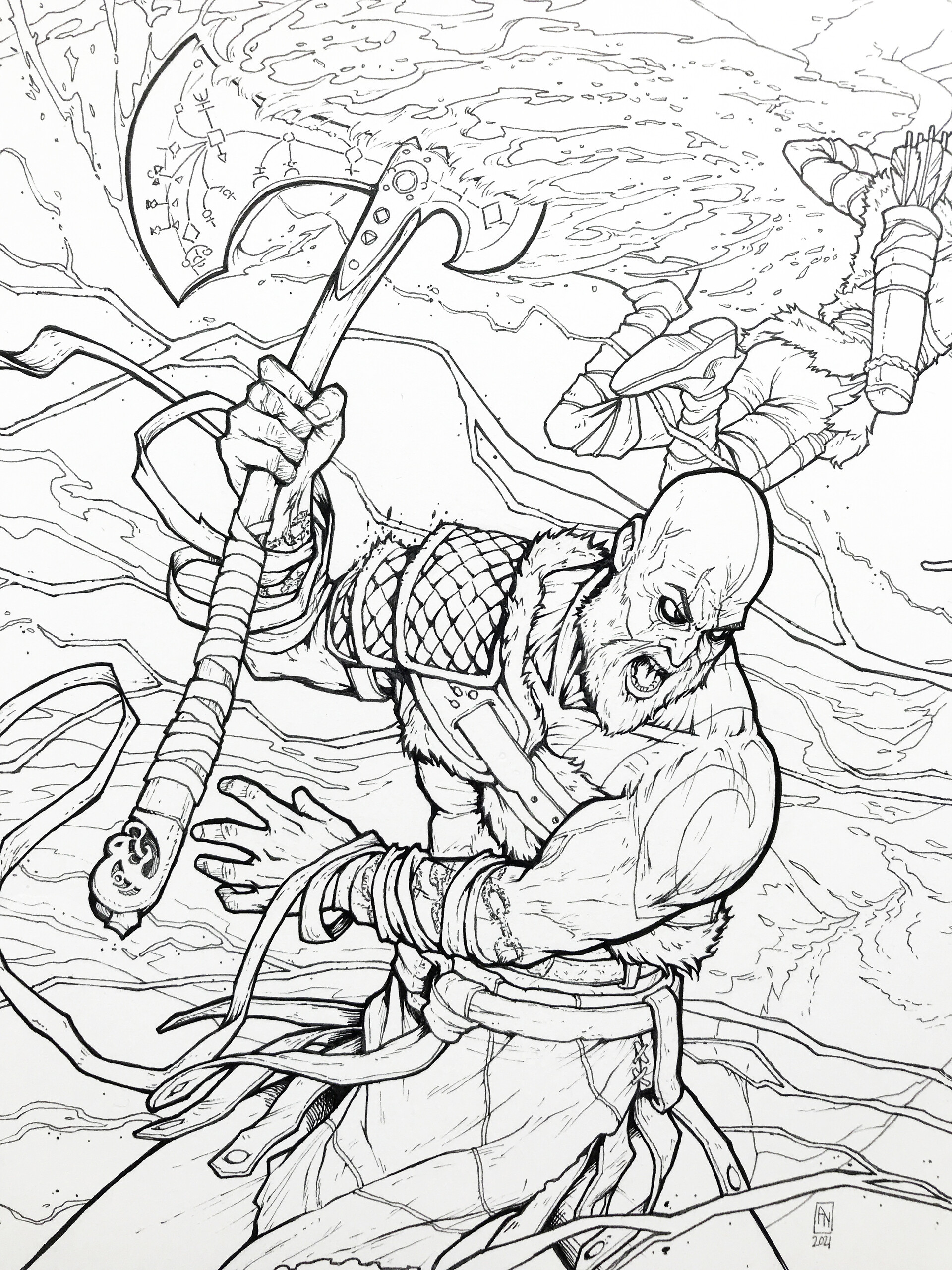 god of war ragnarok coloring pages