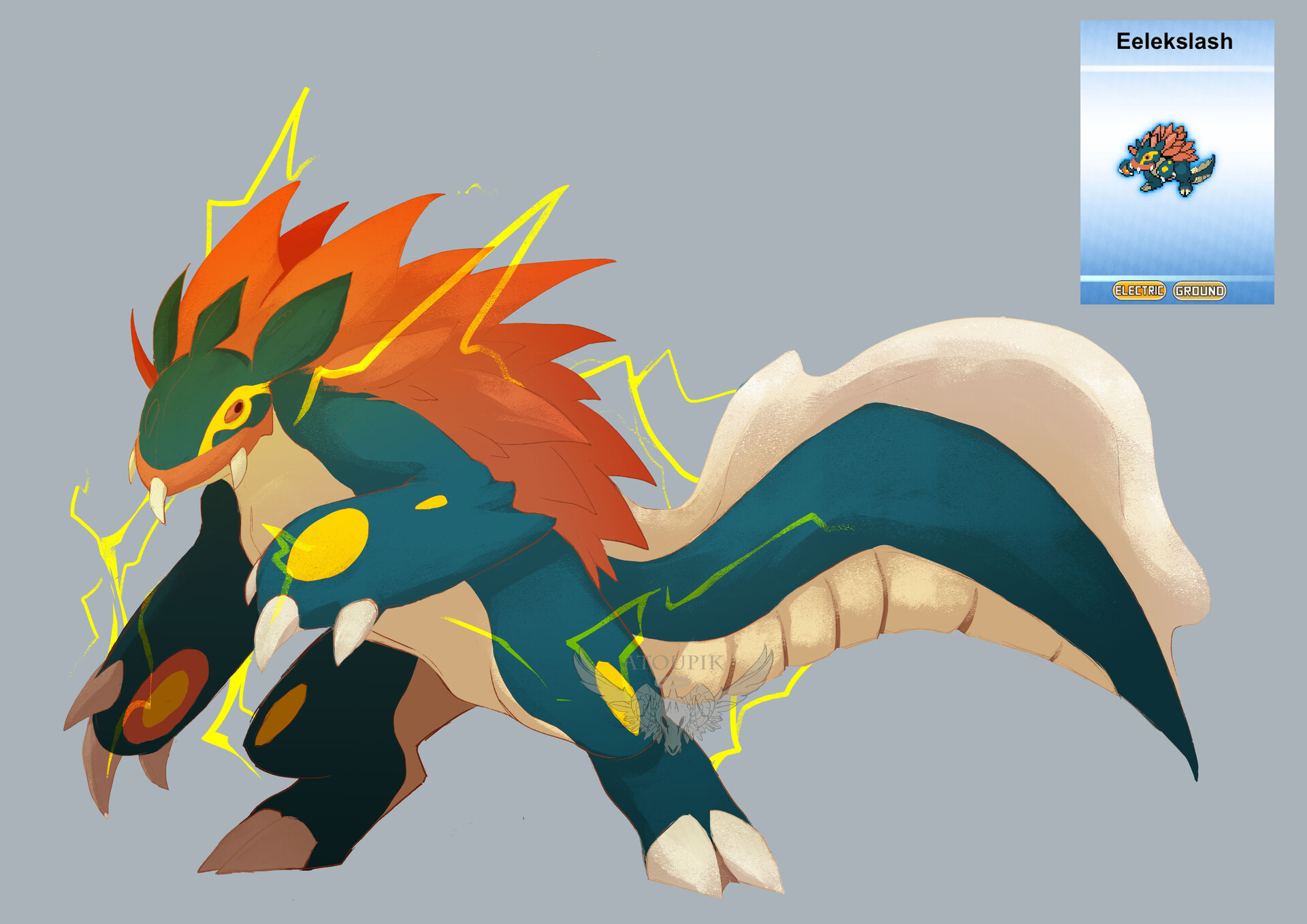 ArtStation - pokemon fusion Eelekslash