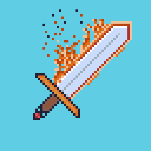 ArtStation - Pixel Flame Sword