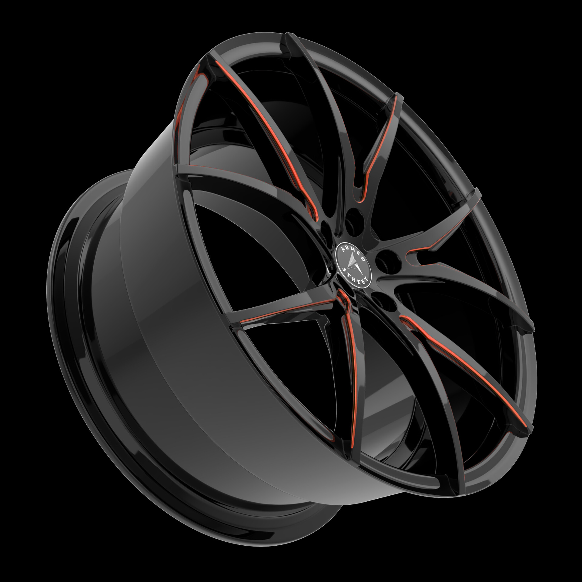 ArtStation - Strike Gloss Black Red Milled - Armed Wheels