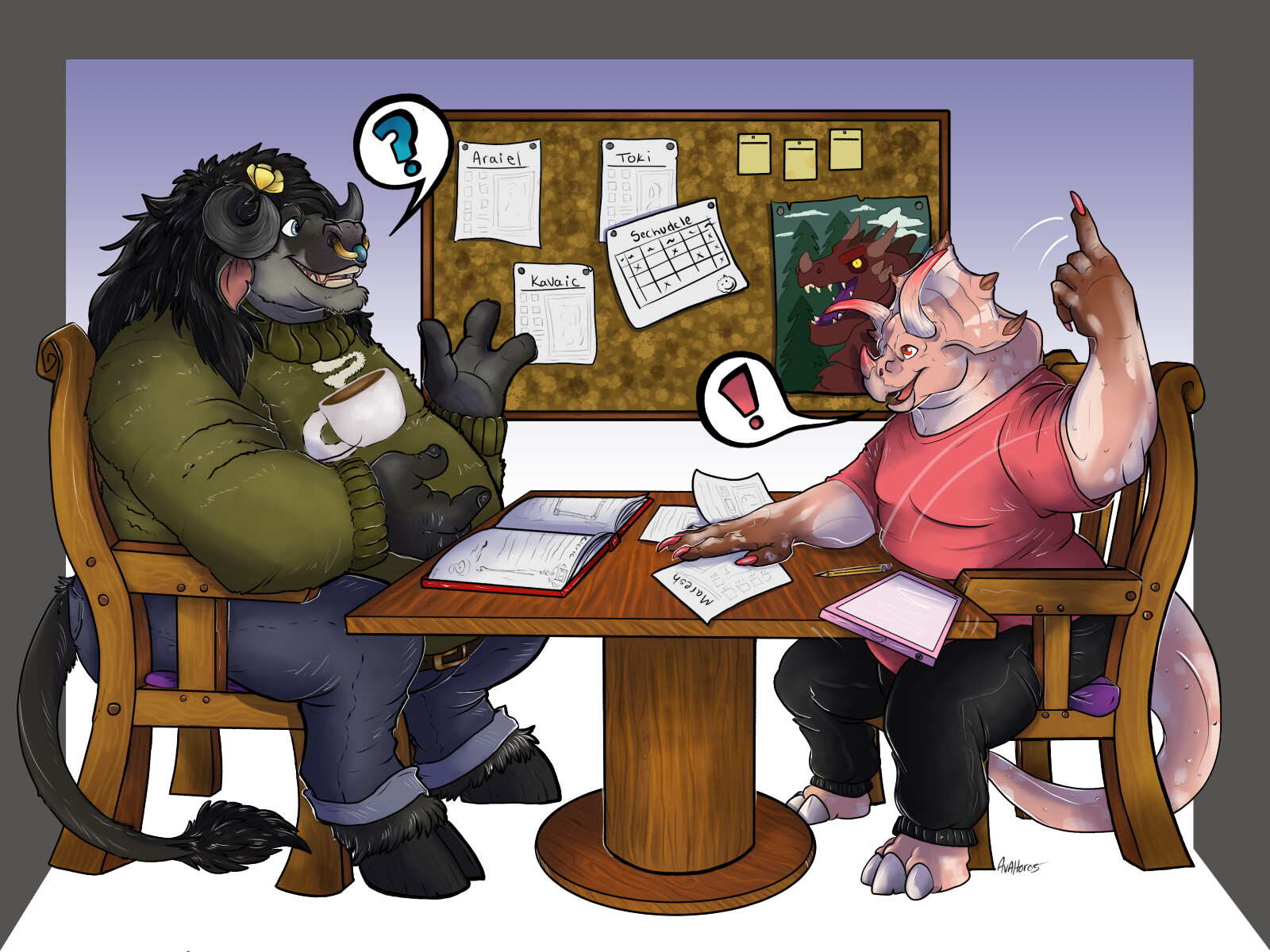 ArtStation - Furries setting up D&D game