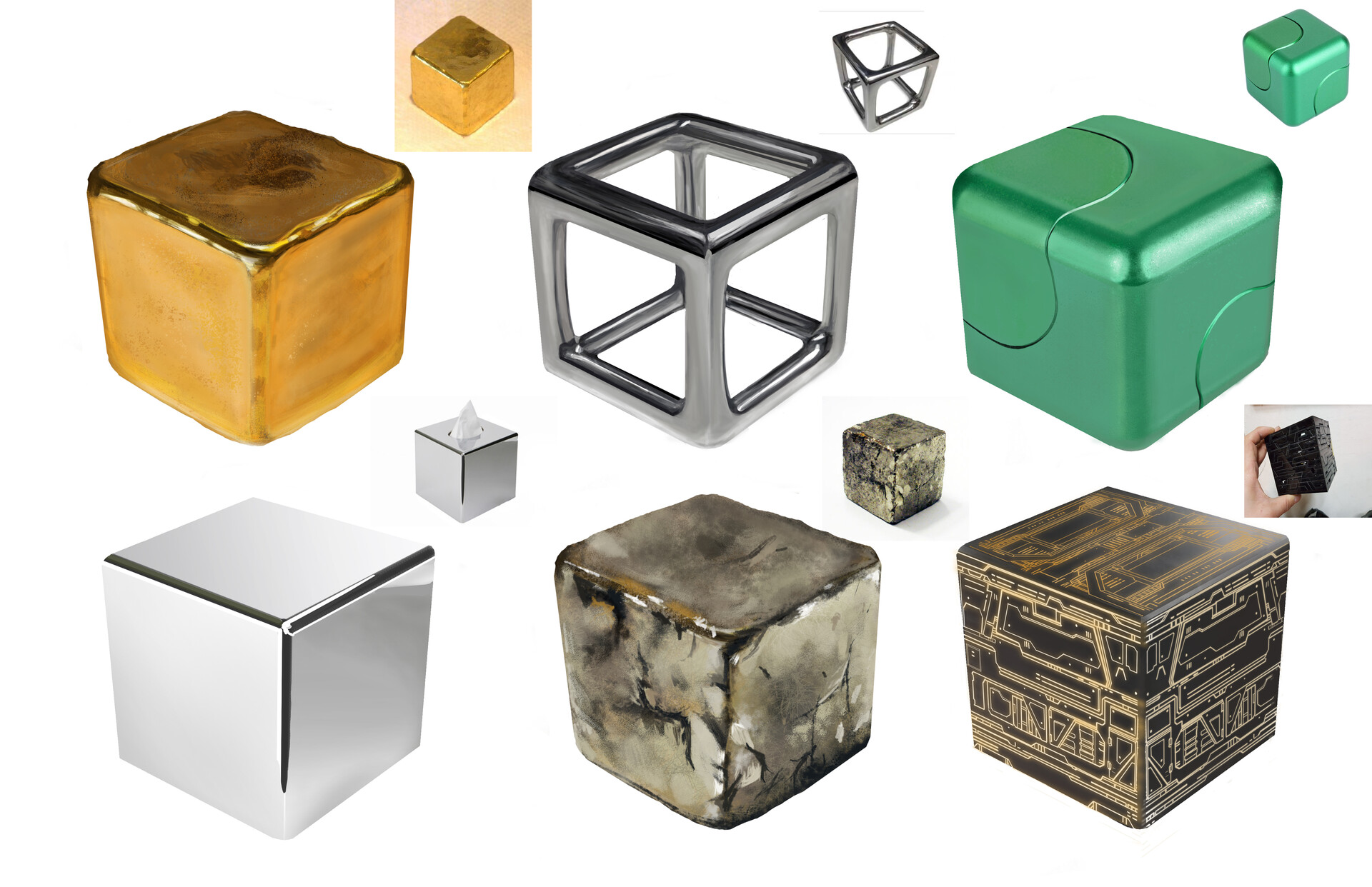 ArtStation - cube material painting study