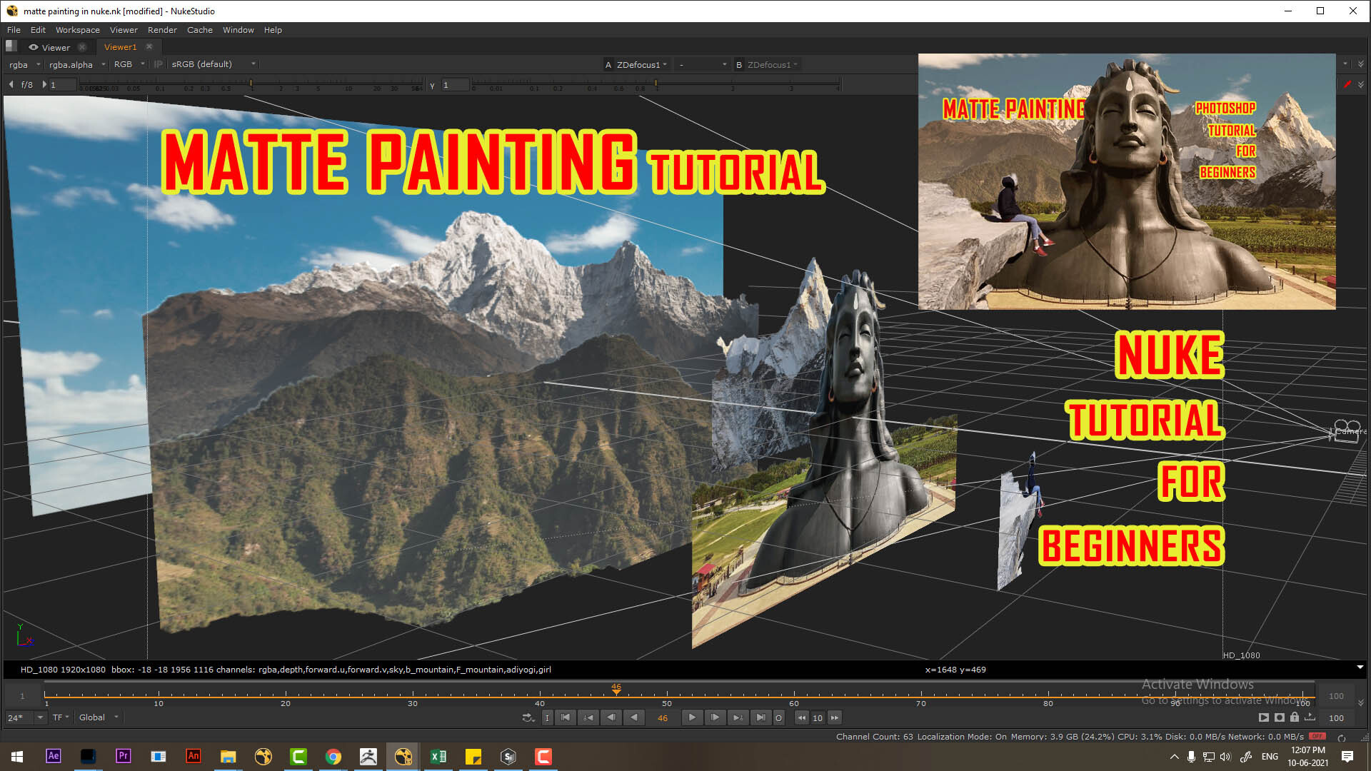 cgartistallrounder - 3d matte painting in nuke tutorial | pt 2 | matte ...