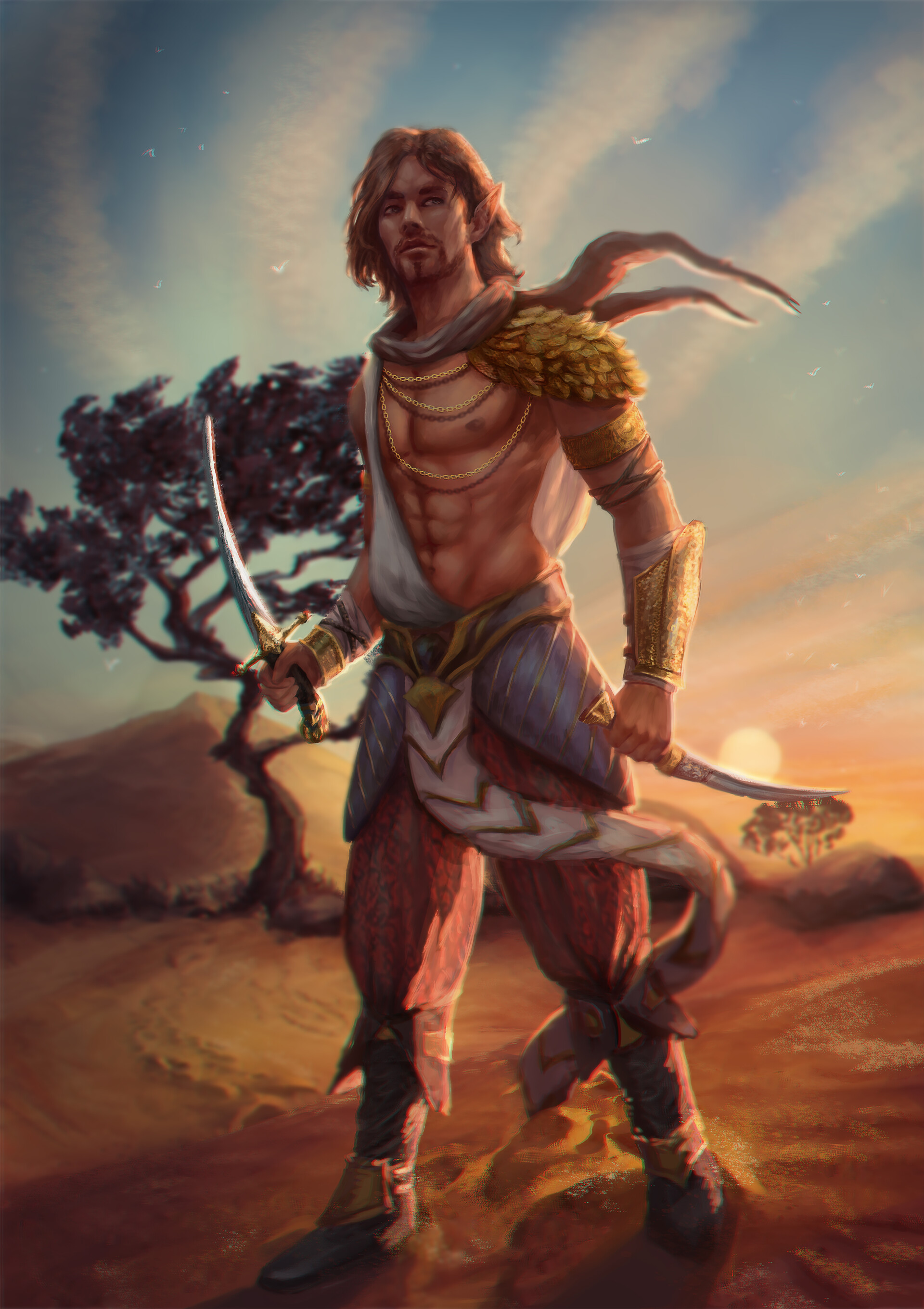 ArtStation - Full Body Commission - Half elf prince