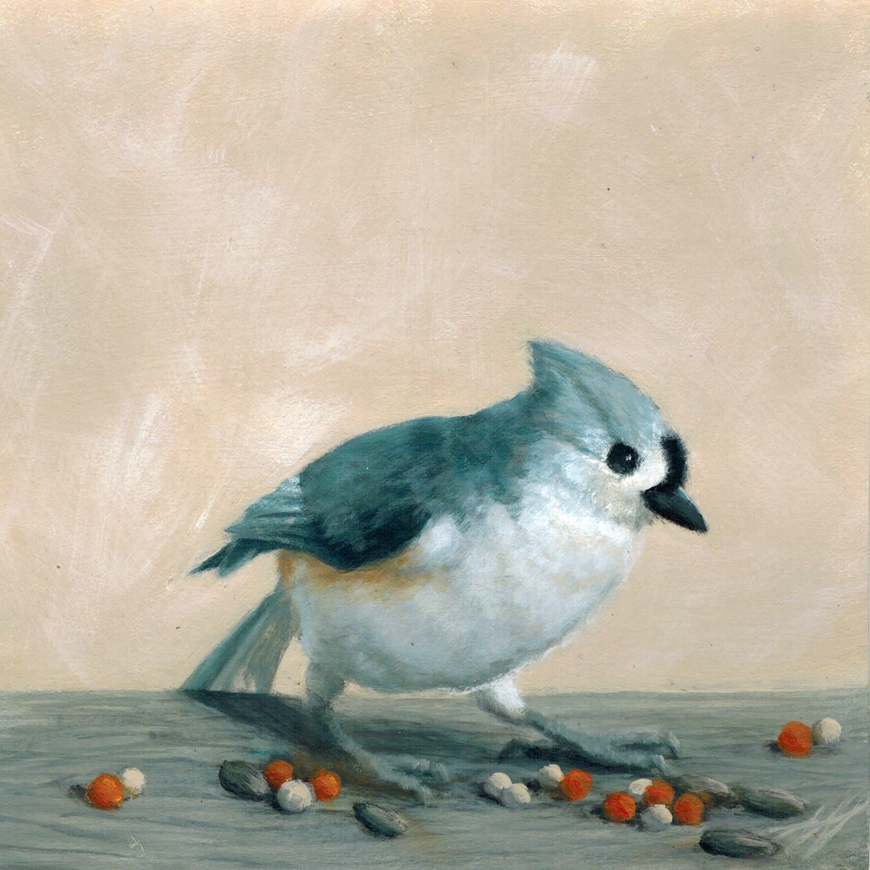 ArtStation - Tufted Titmouse with Mixed Seed