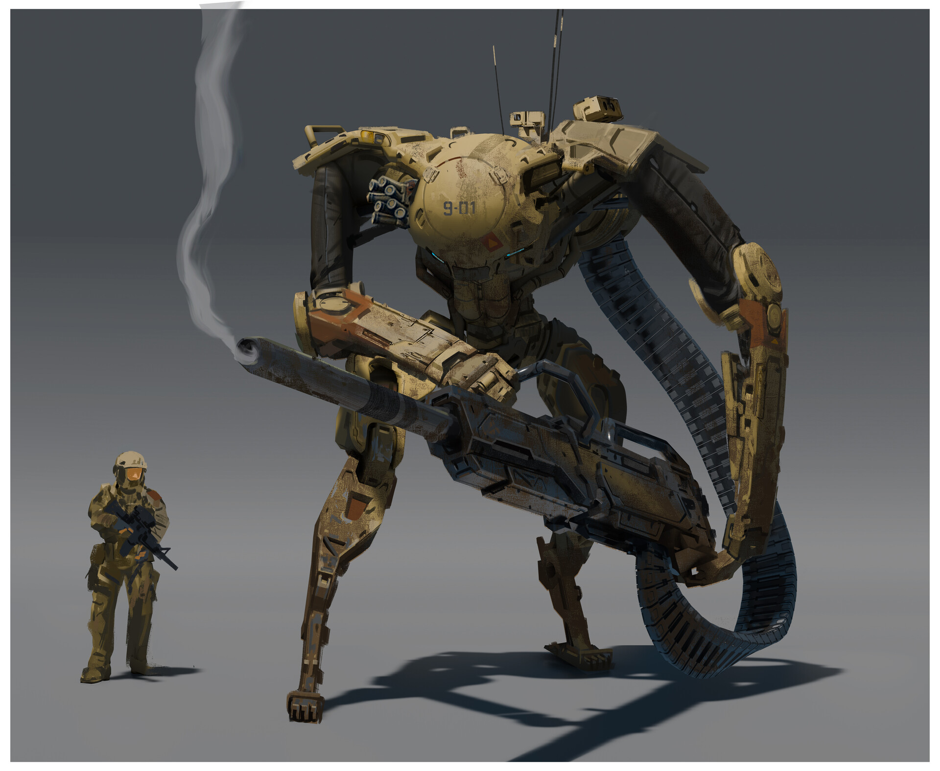 Gun Mech by Daryl Mandryk : r/ImaginaryMechs