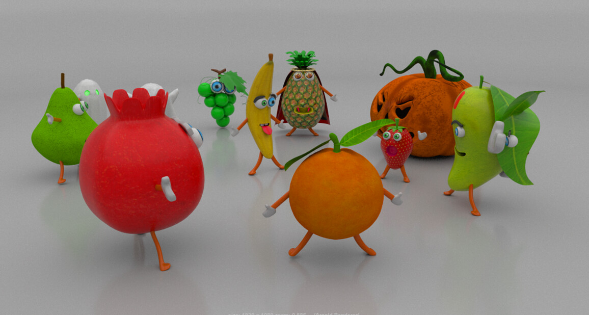 ArtStation - Fruits Family Funny Cartoons