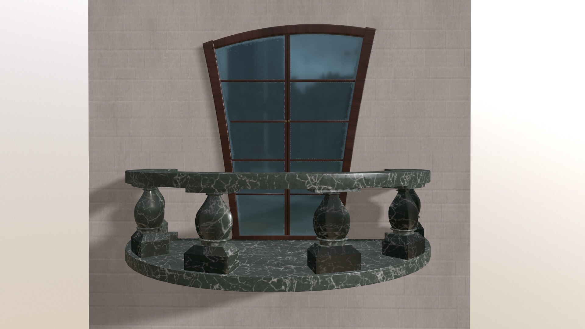 ArtStation - Stylized Window with balaustrade