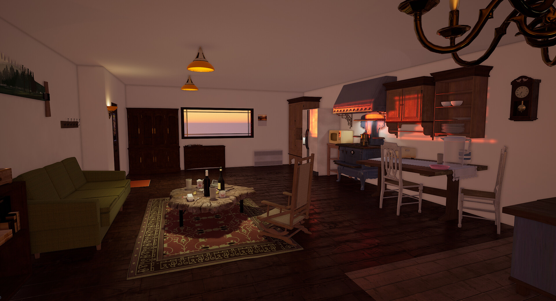 ArtStation - Sunset Lighting Study kitchen