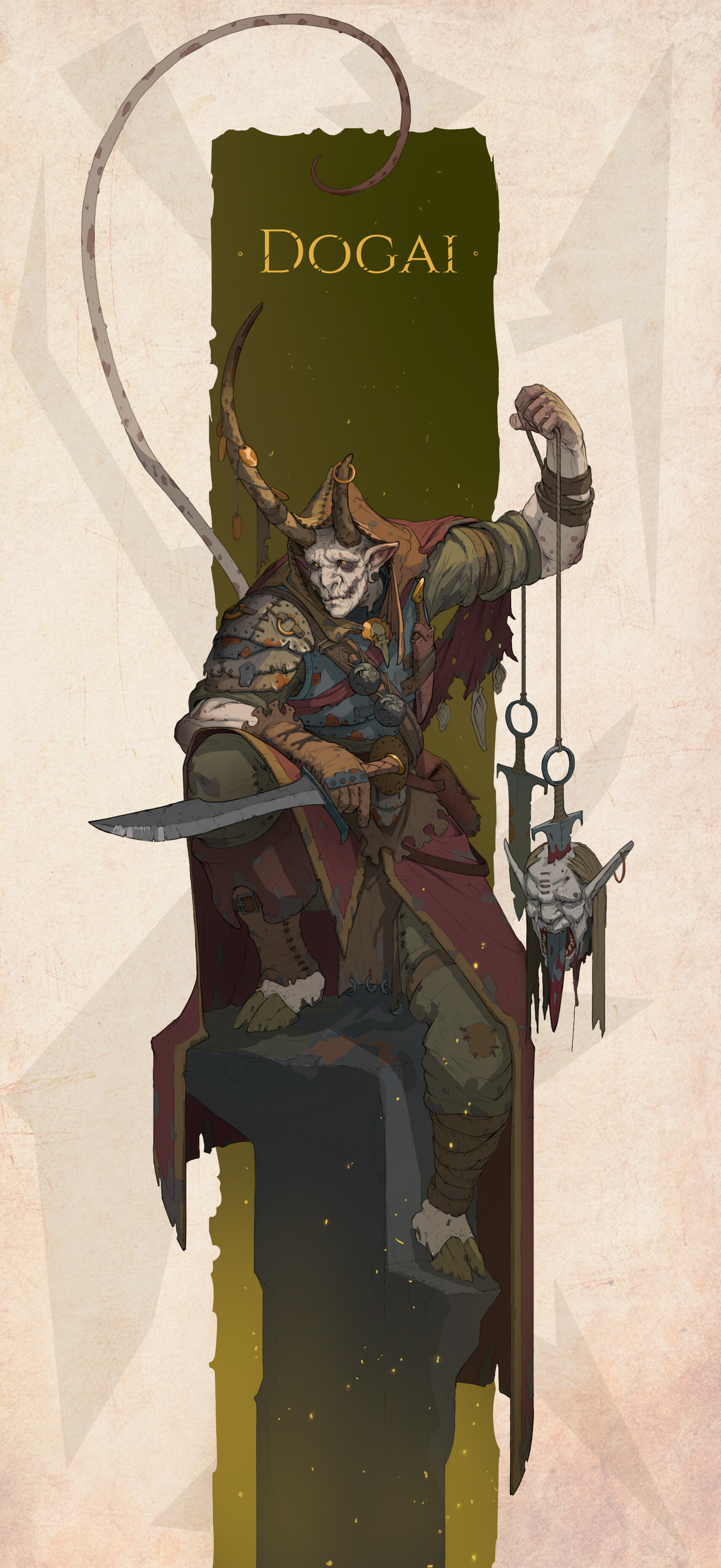 ArtStation - Dogai concept for DnD miniature