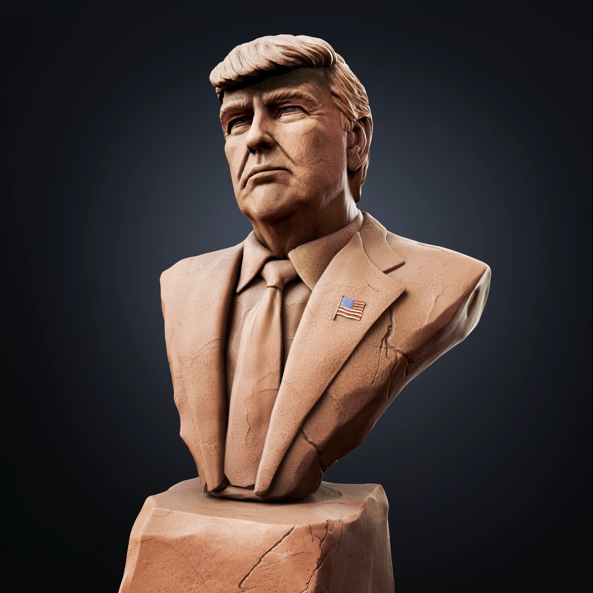 ArtStation - Donald J Trump Bust Likeness Animation