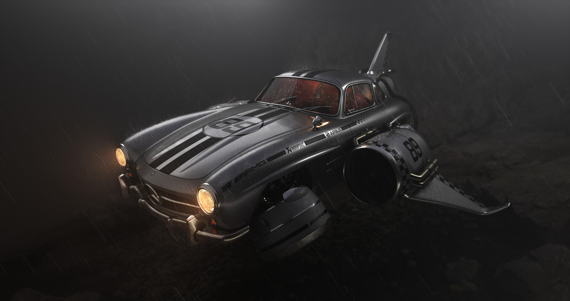 ArtStation - Mercedes SL 300 - Flying Car