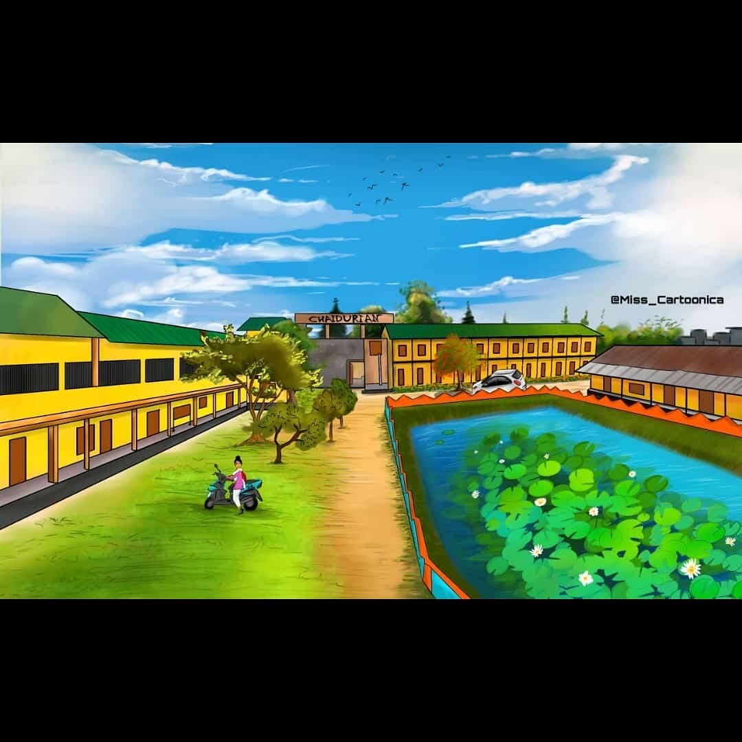 ArtStation - Chaiduar college....artwork done by Kaveri Gogoi aka Miss ...