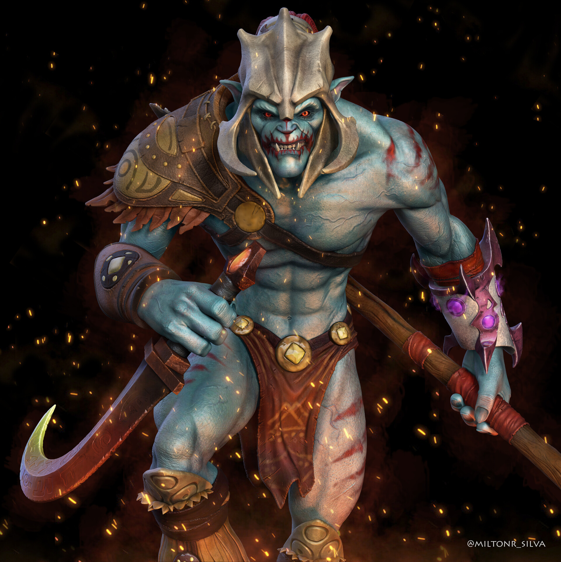 ArtStation - Fanart Huskar Dota2 (Estatue)