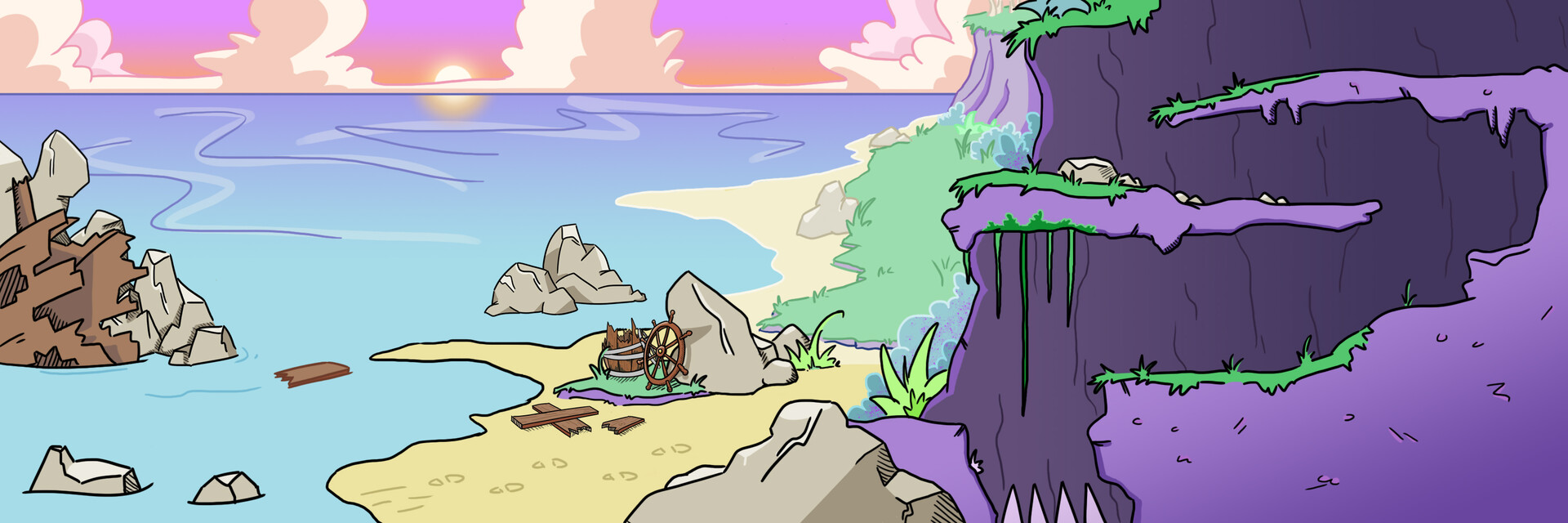 ArtStation - Stranded | 2D Environment Design