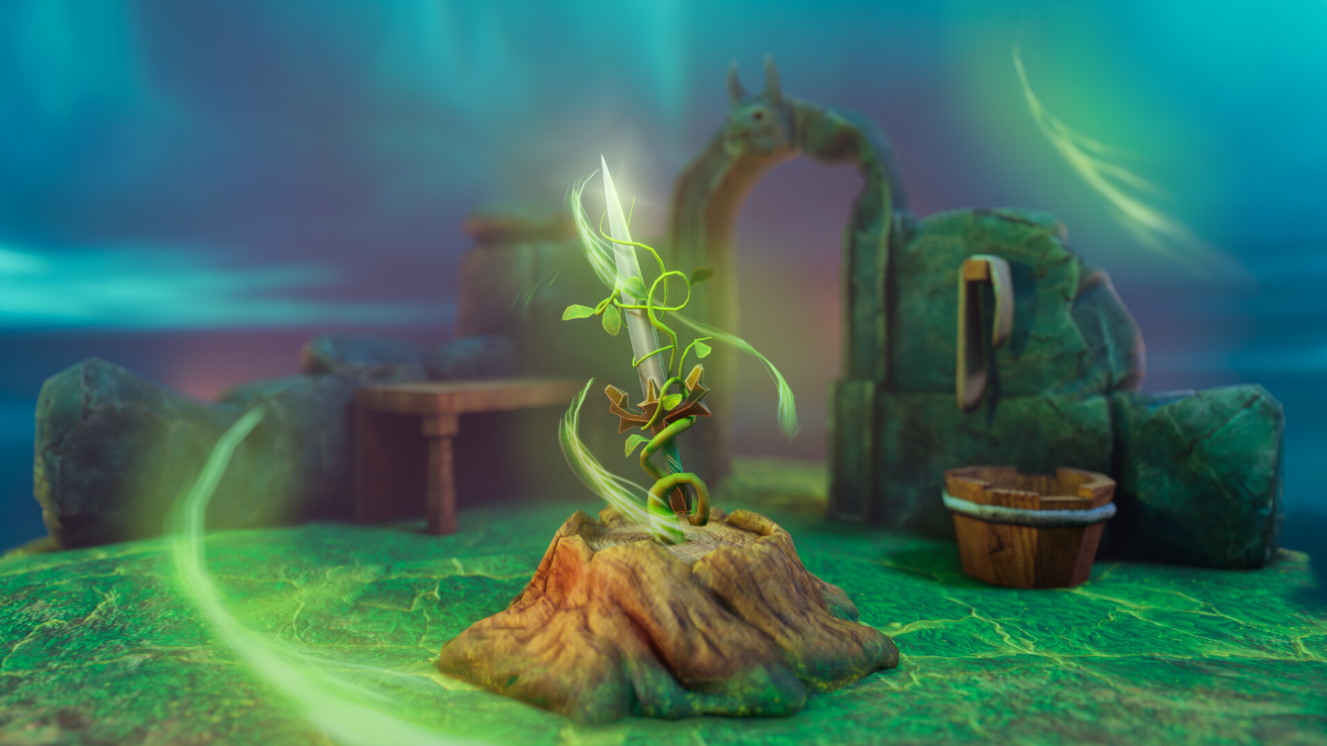 ArtStation - Sword Buried in the Tree