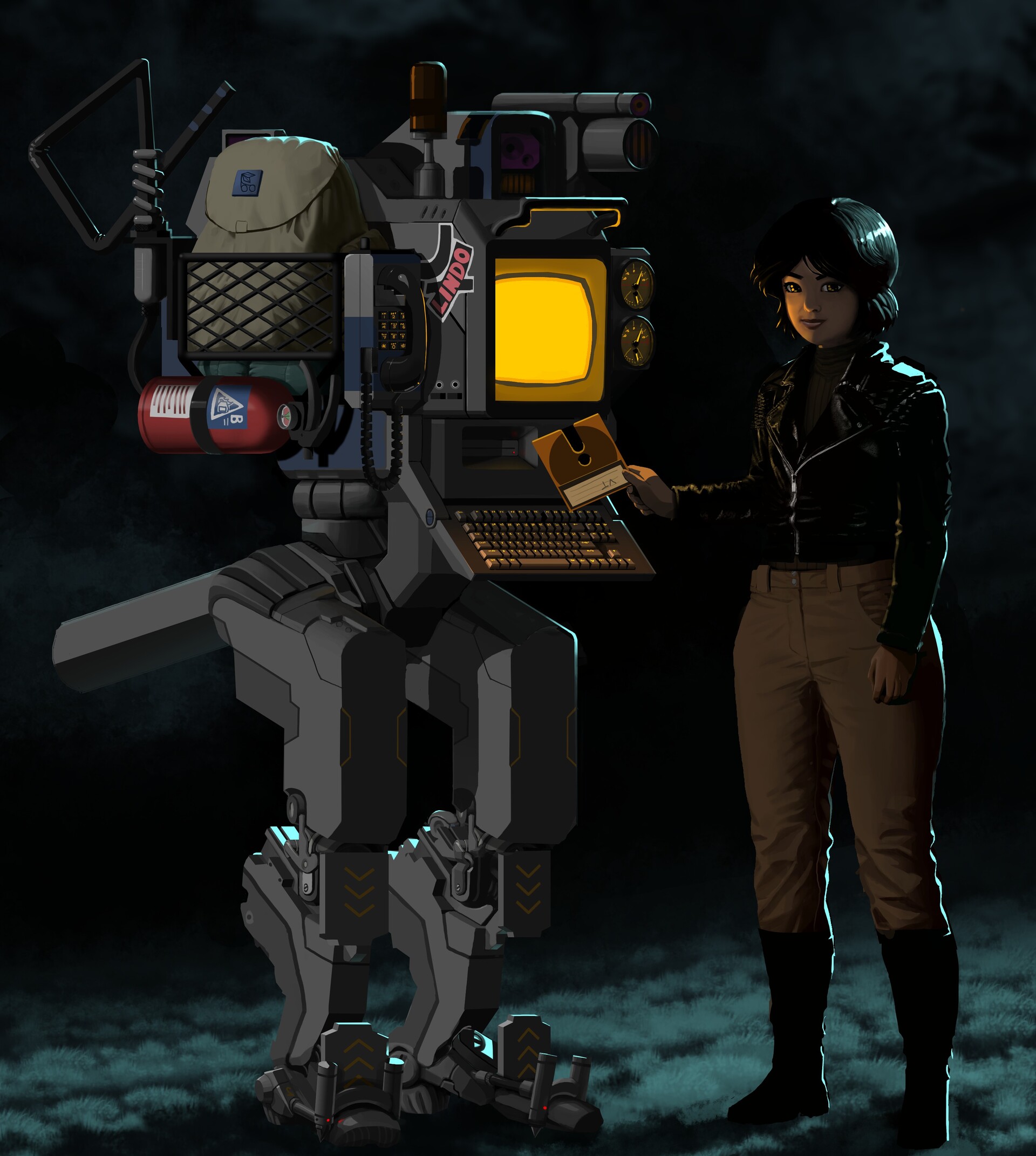 ArtStation - Programmer and vintage computer robot
