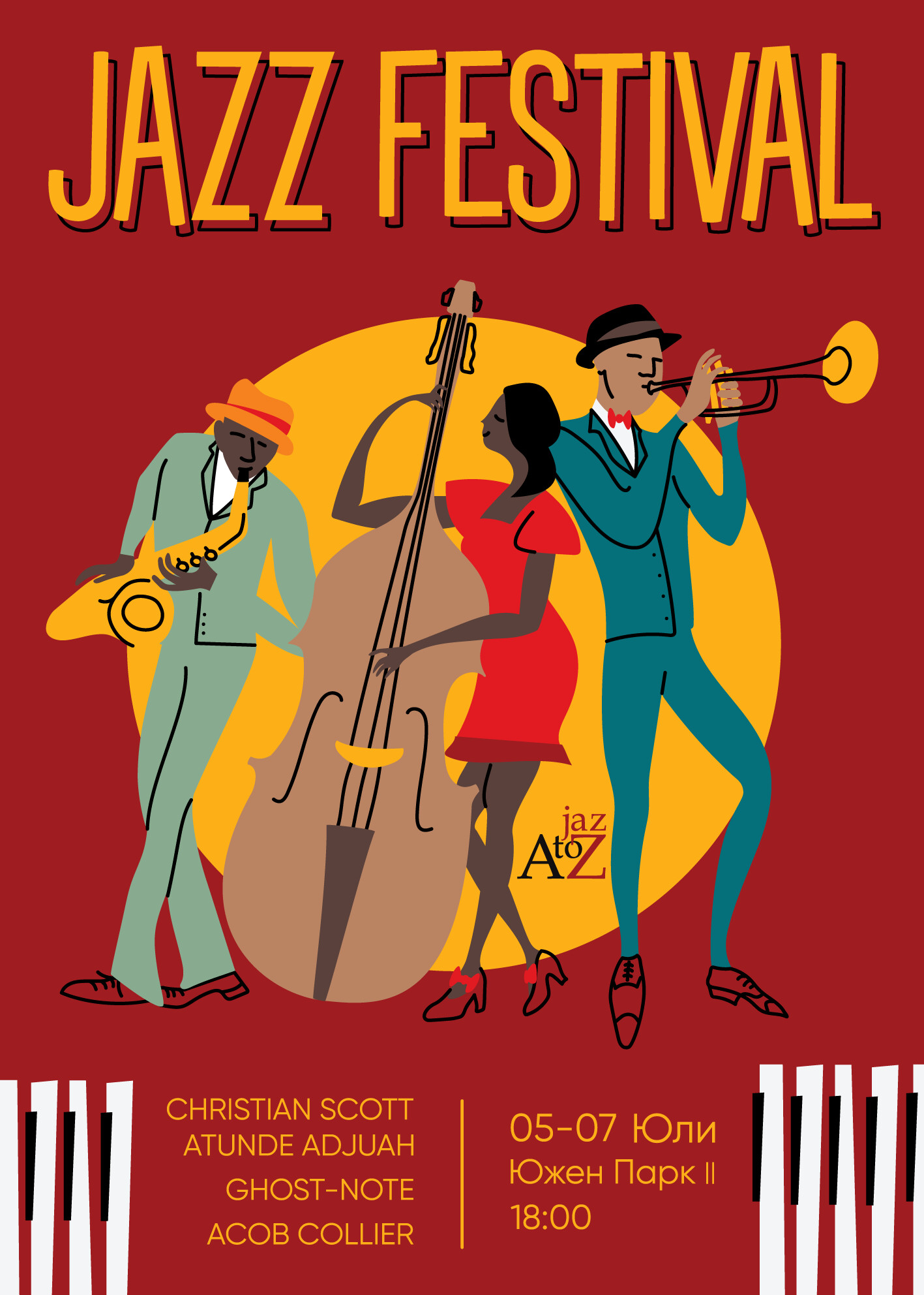 ArtStation - Jazz Poster with self made illustrations