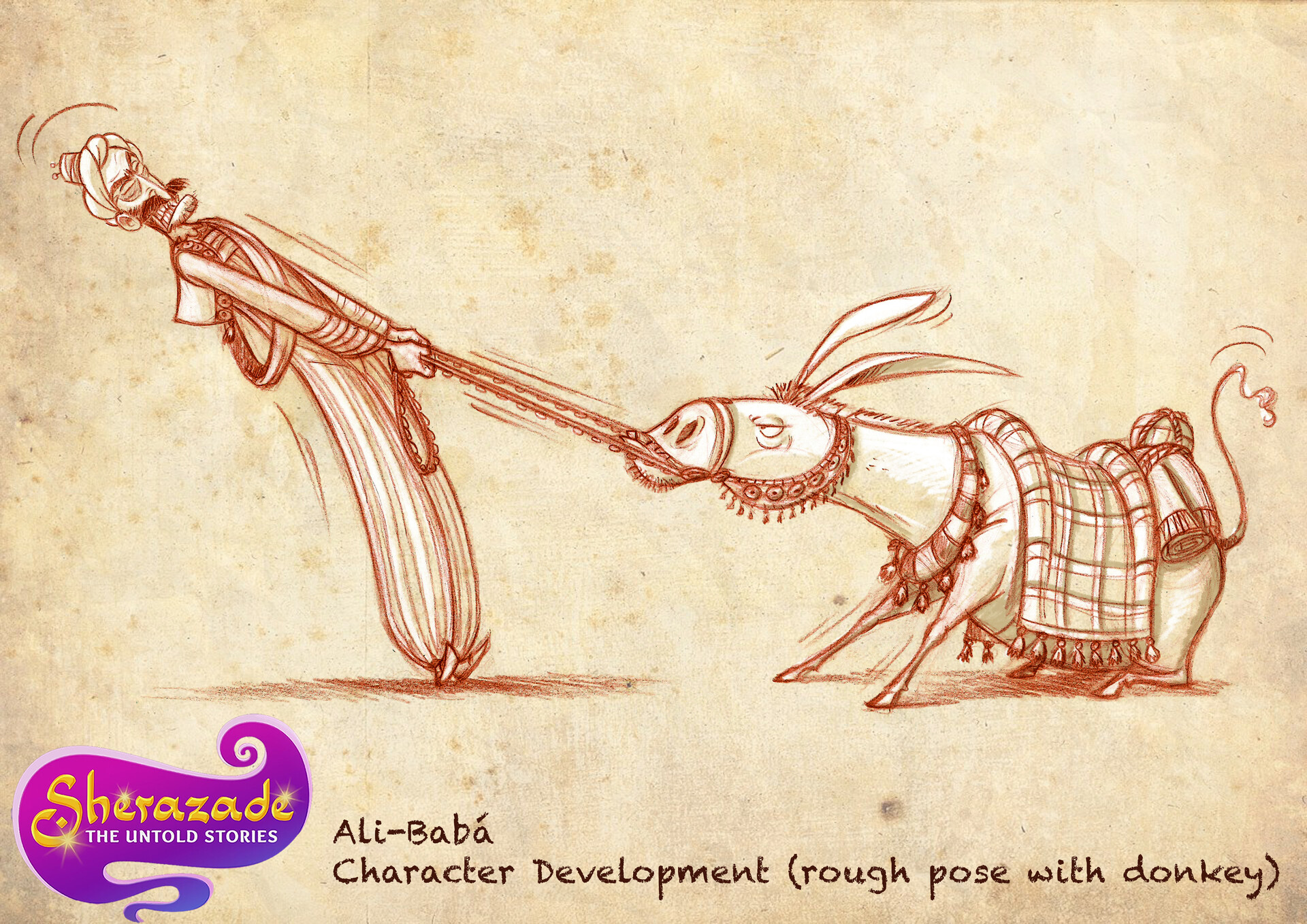 ArtStation - "Ali-Babá" Character Development (rough pose with donkey ...