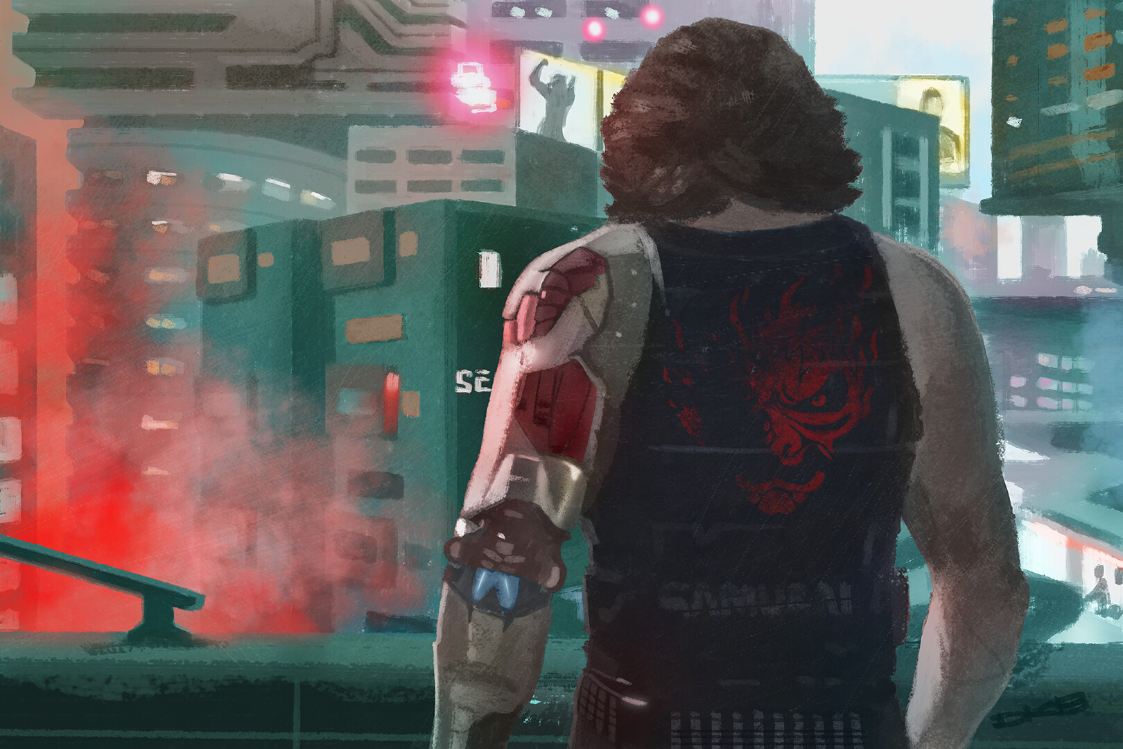 ArtStation - Johnny Silverhand on The Rooftop