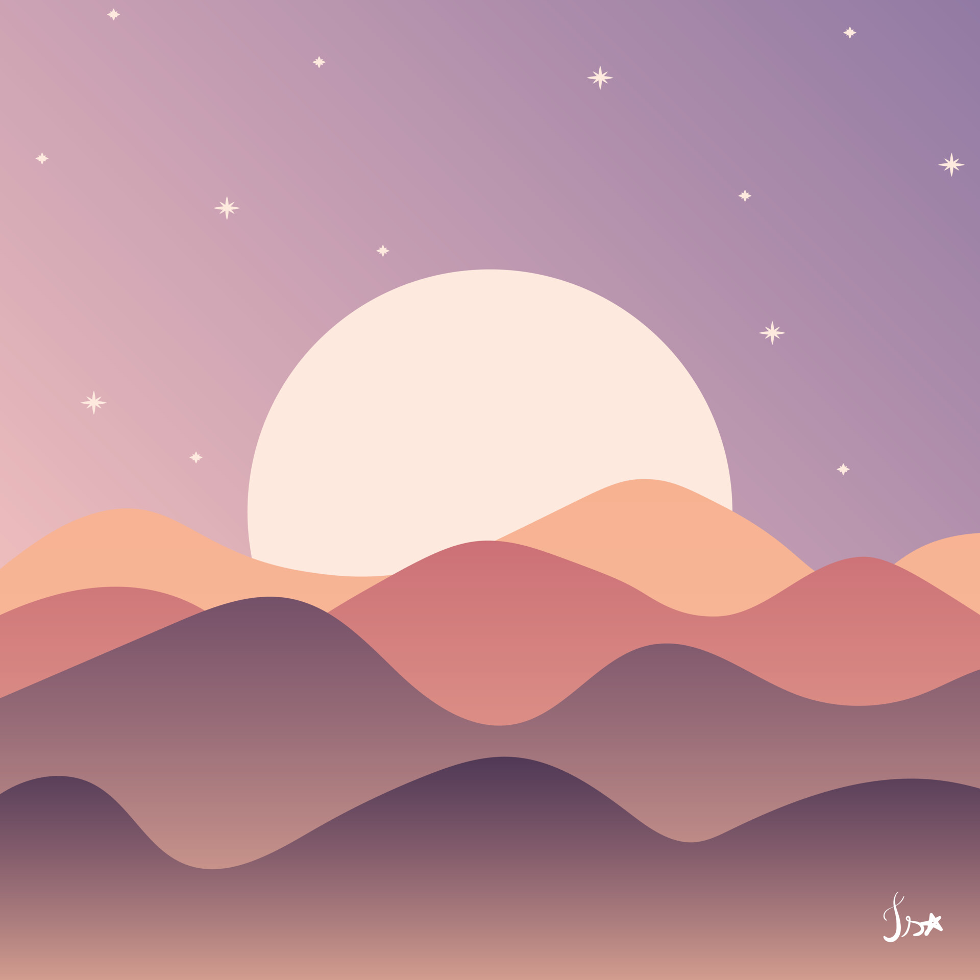ArtStation - Minimalist Landscape Illustration
