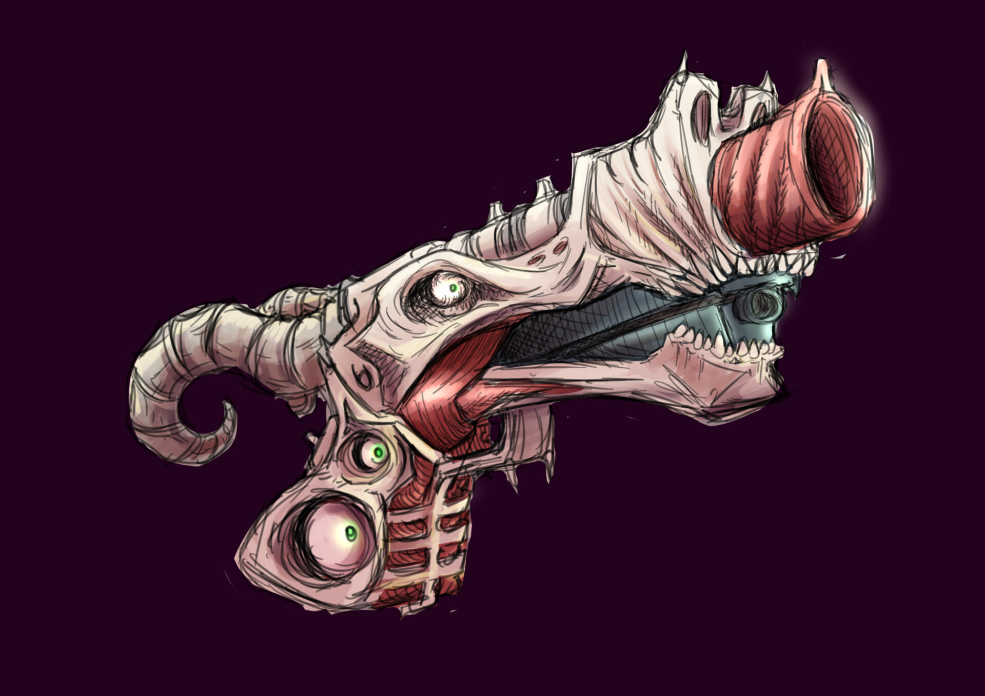 ArtStation - Demon Gun Concept Sketch