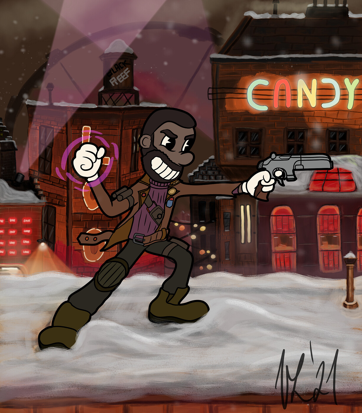 ArtStation - Deathloop X Cuphead/Rubberhose style