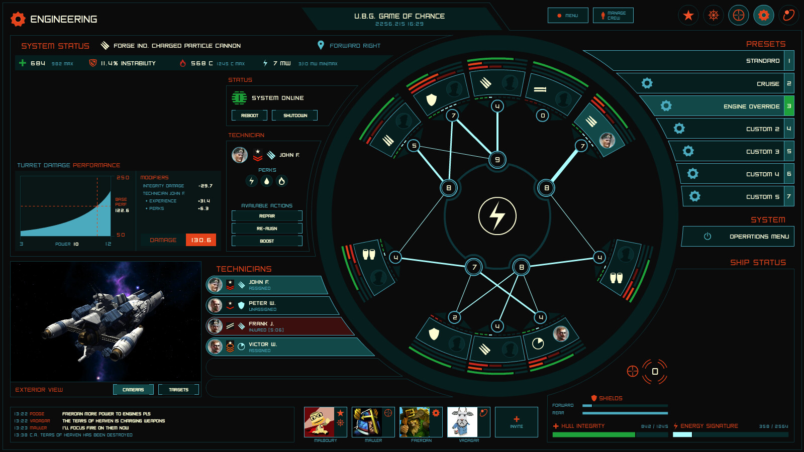 Mark Aherne - Universe or Nothing - Engineering Screen UI