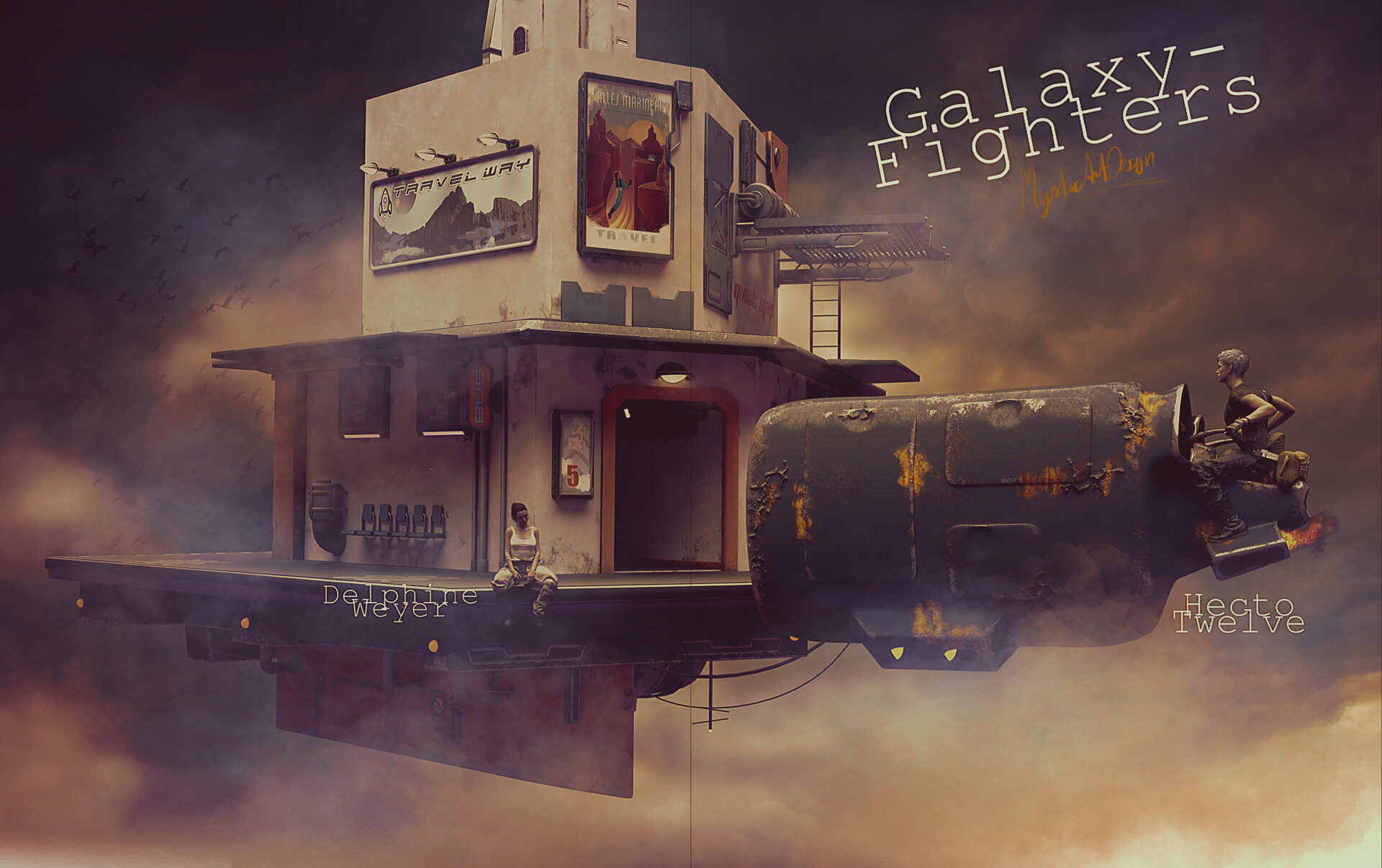 ArtStation - Galaxy Fighters - in the clowds