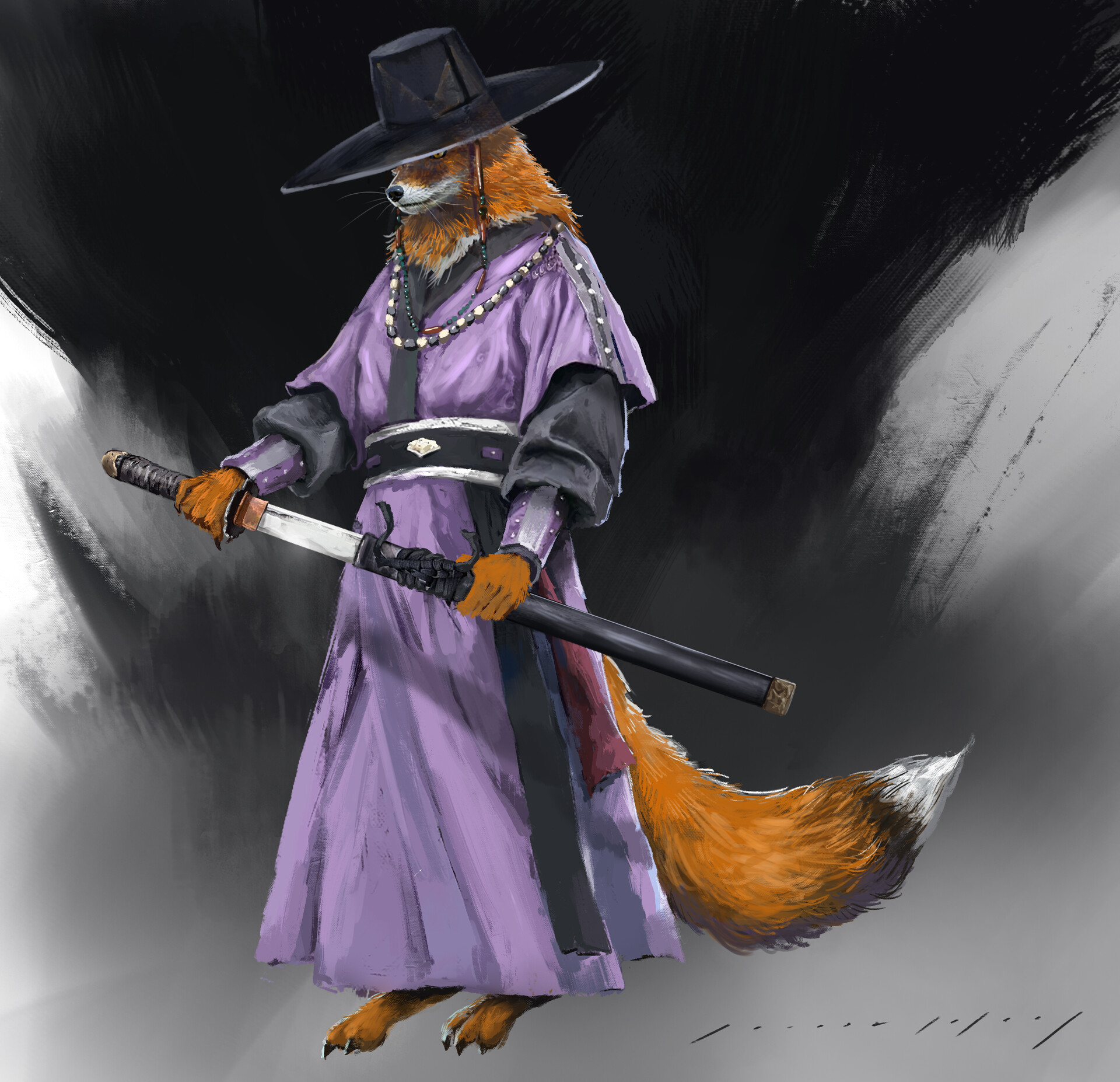 ArtStation - Daily design Test 019-心月狐-Heart Moon Fox