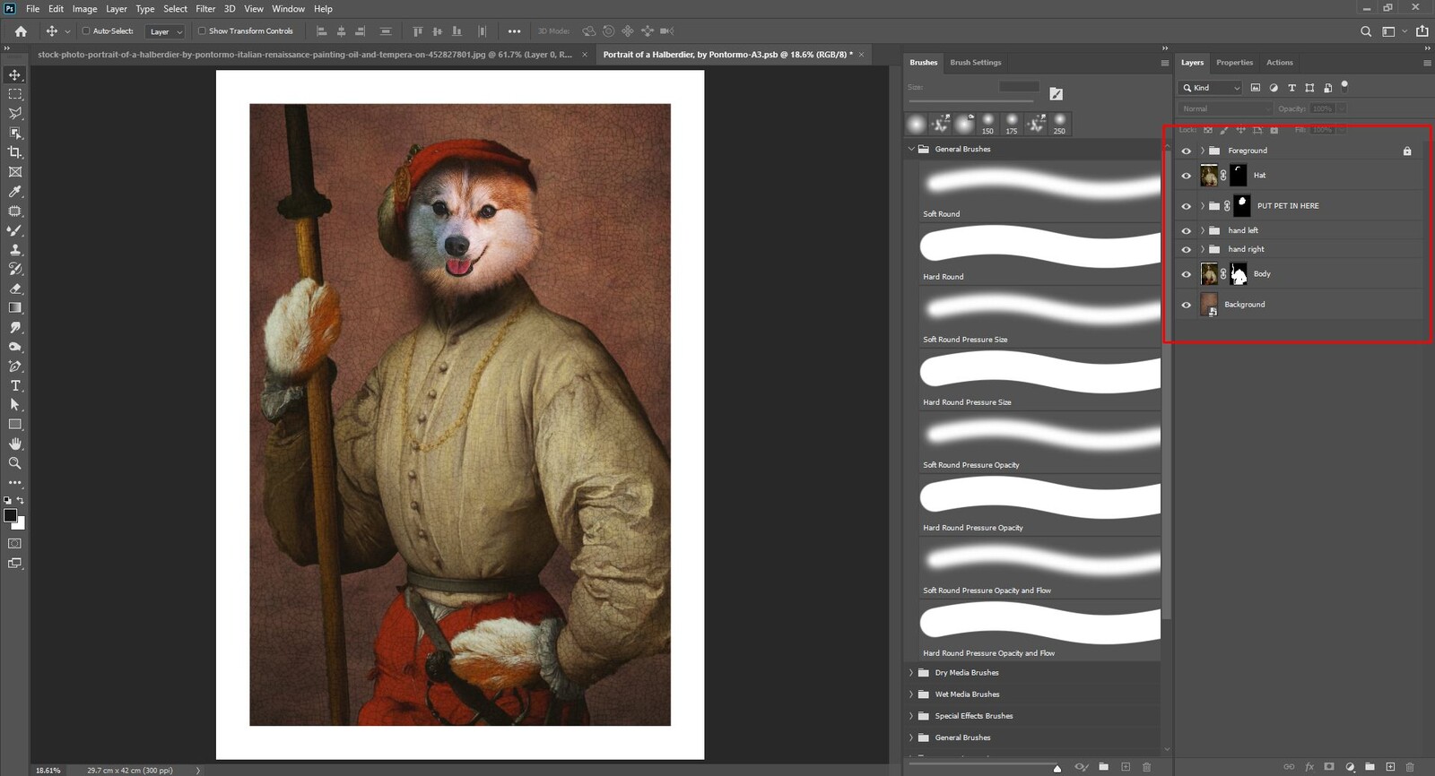 FurryFoto Studio - Portrait of a Halberdier, by Pontormo