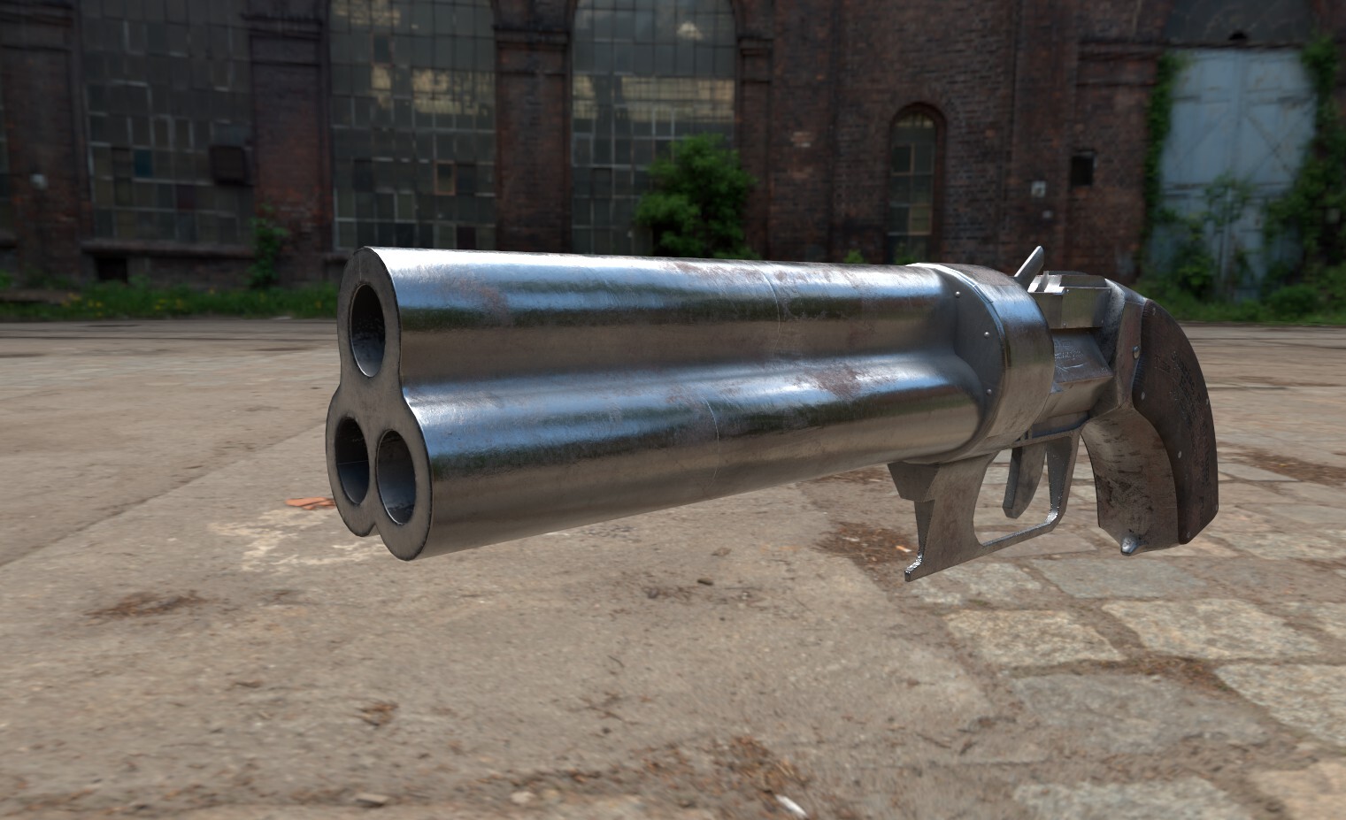 Nicolas Brix nielsen - (Disco elysium fanart) Villiers 9mm pepperbox gun