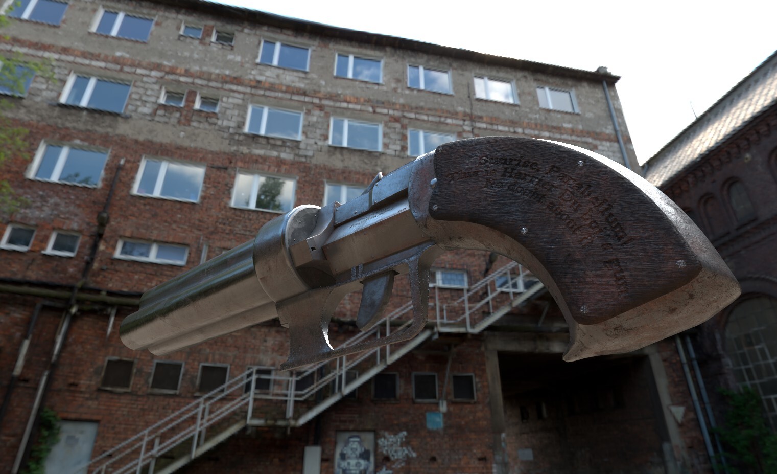 Nicolas Brix nielsen - (Disco elysium fanart) Villiers 9mm pepperbox gun