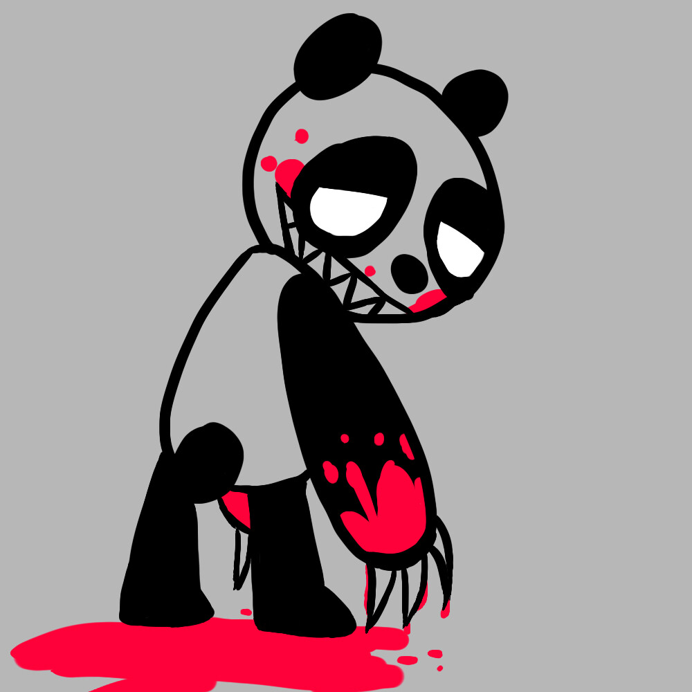 zombie panda drawing