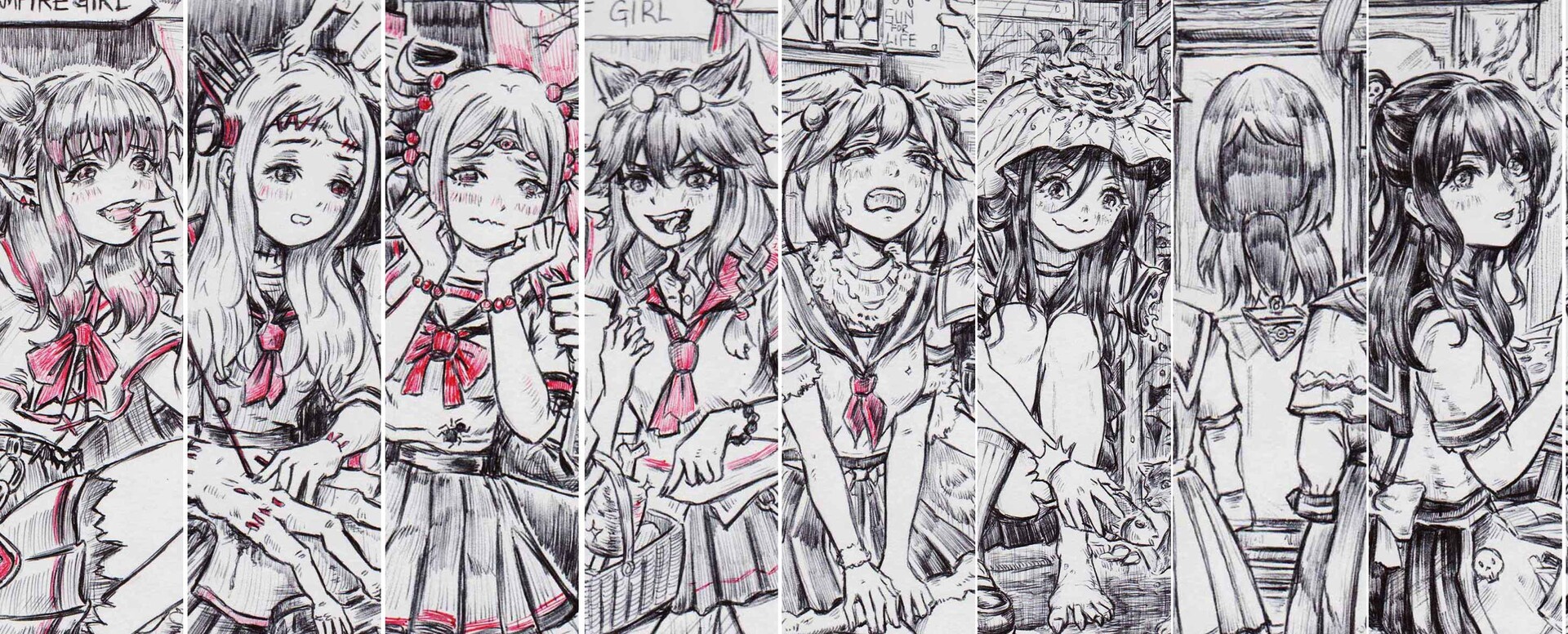 ArtStation - Monster Girl Ink drawing