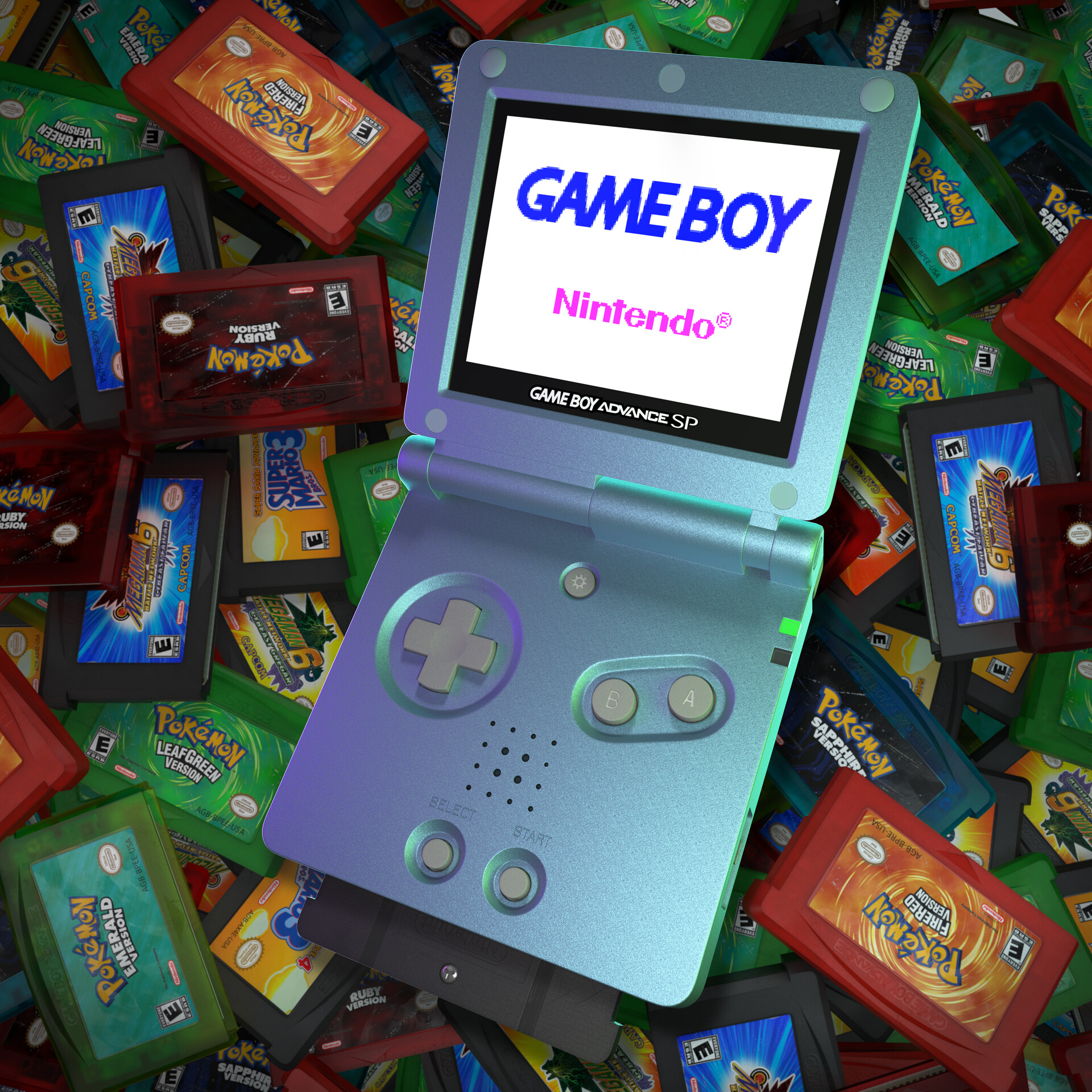 ArtStation - Gameboy Advance SP