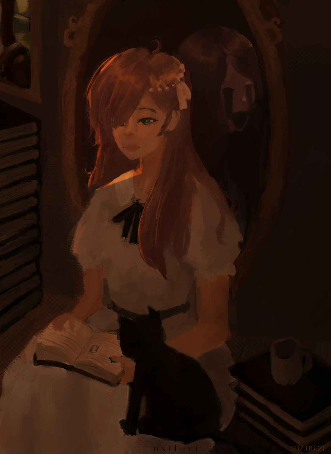 ArtStation - Girl reading book