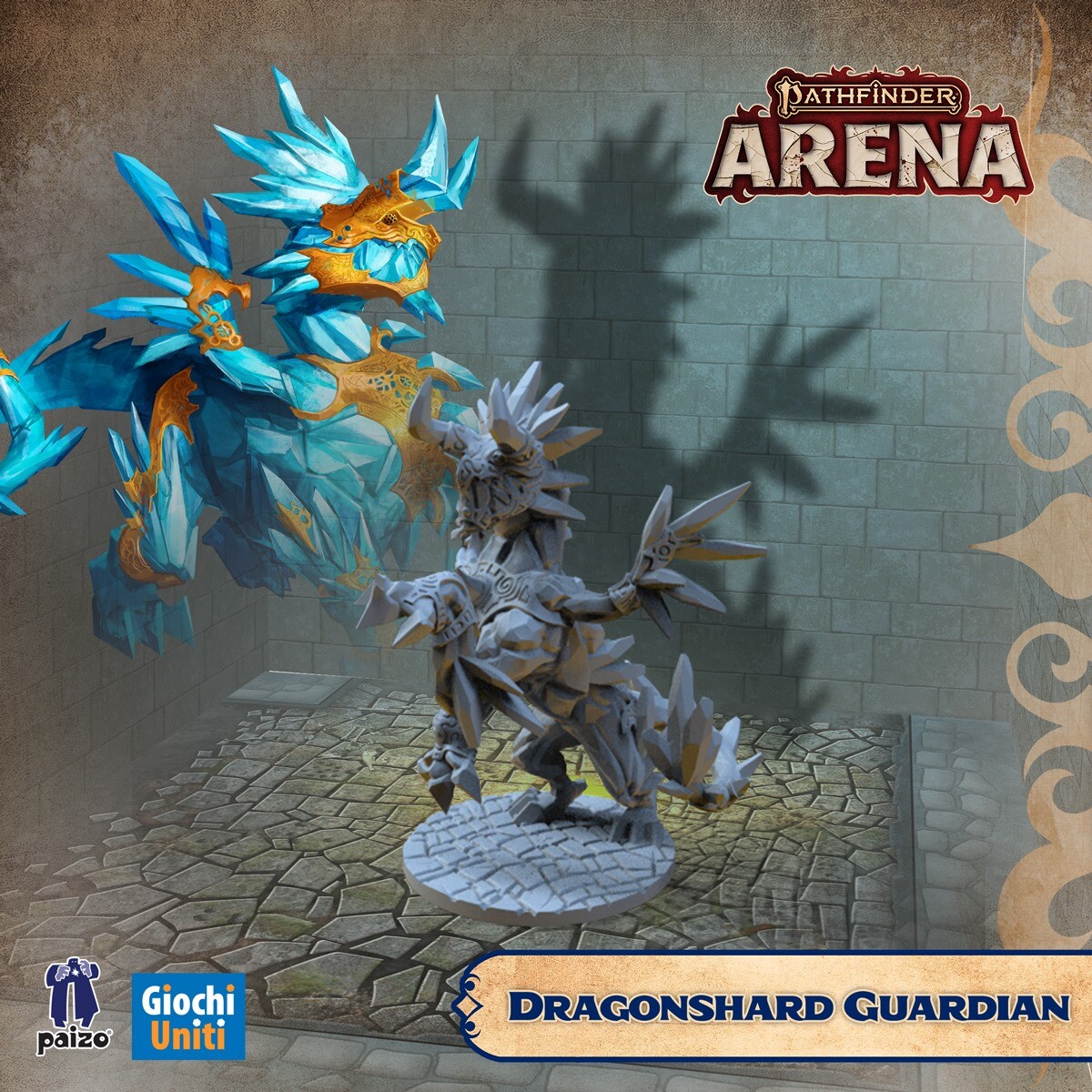 ArtStation - Dragonshard Guardian miniature for Pathfinder Arena Board Game
