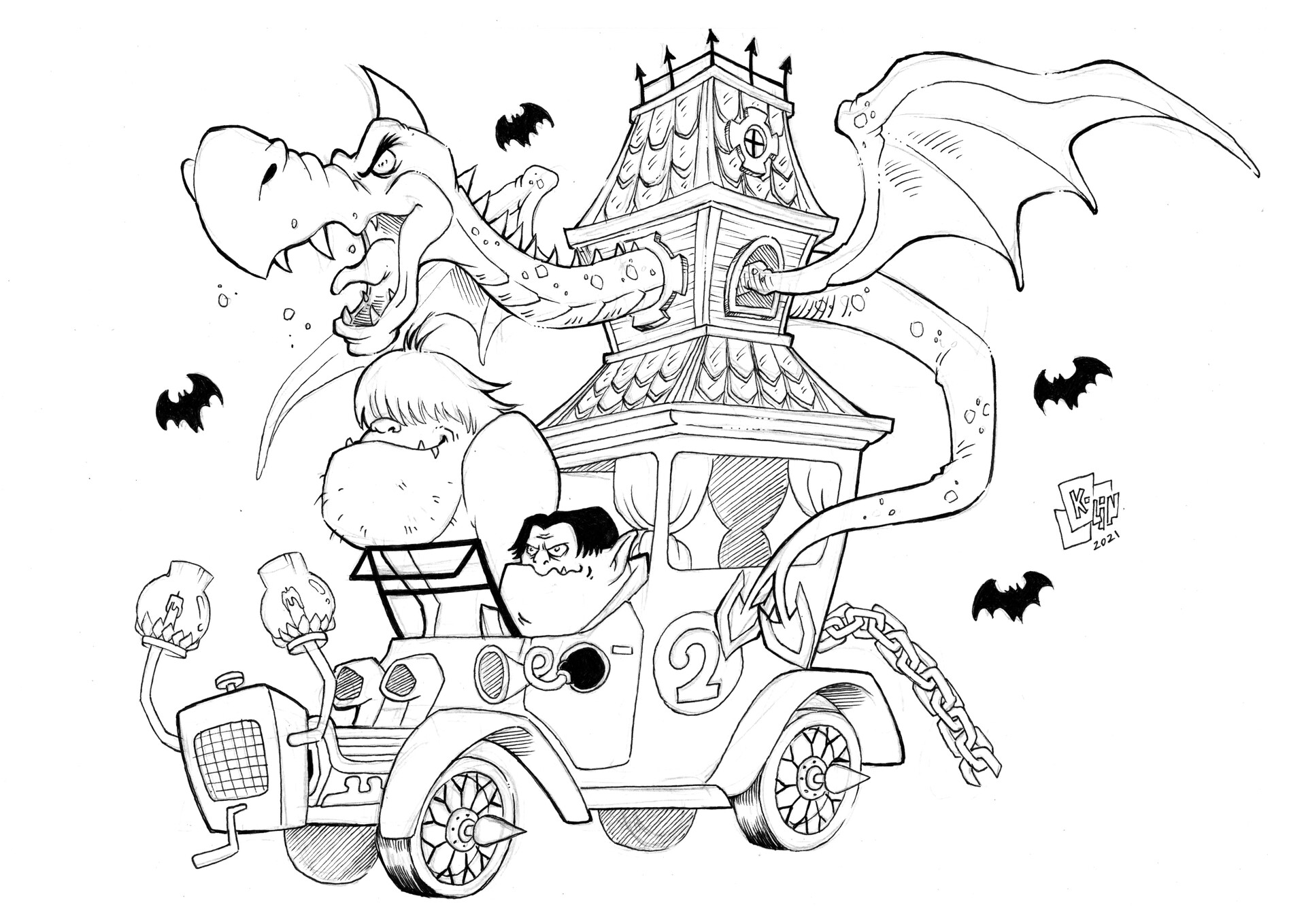 the wacky racer coloring pages