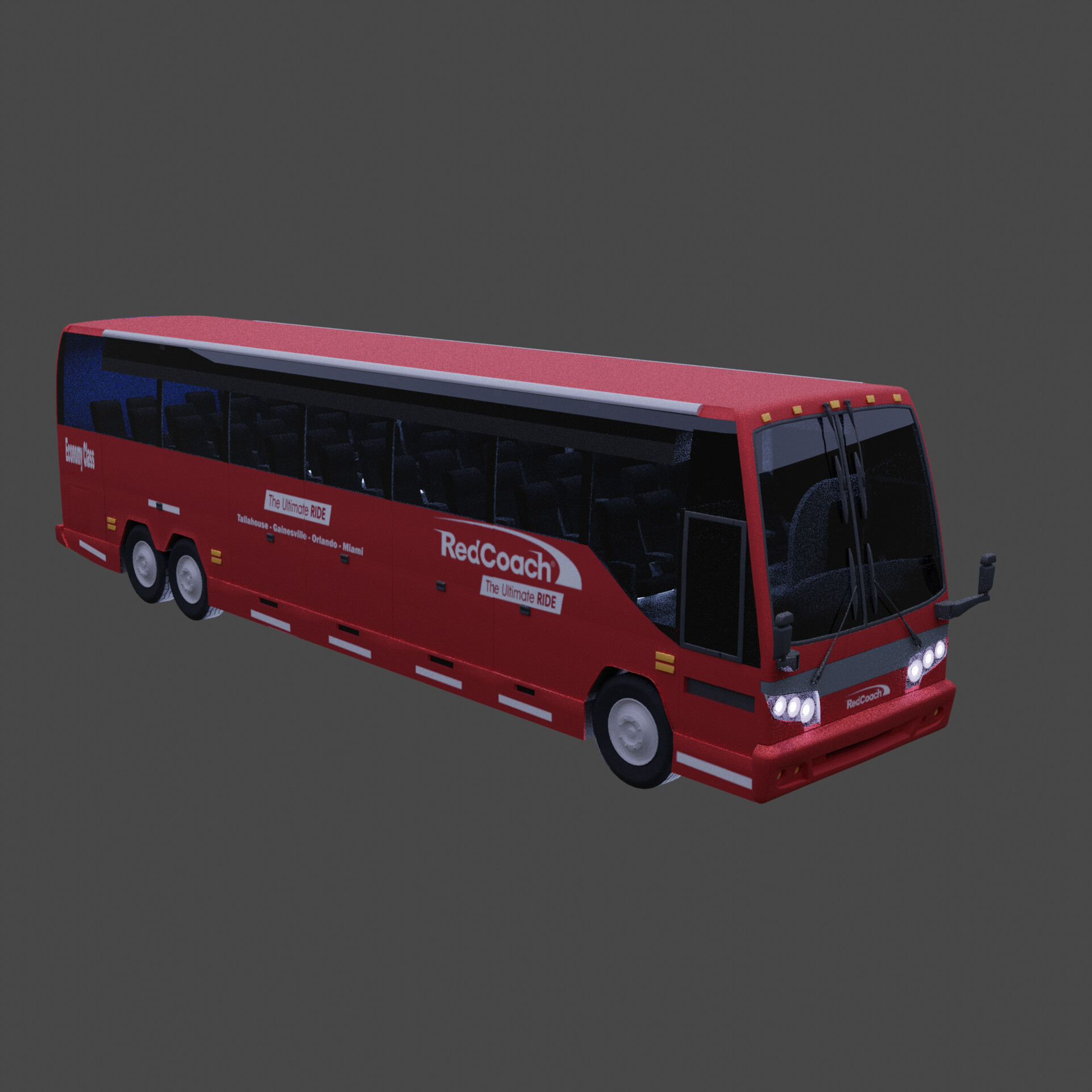 ArtStation - Red Coach Bus